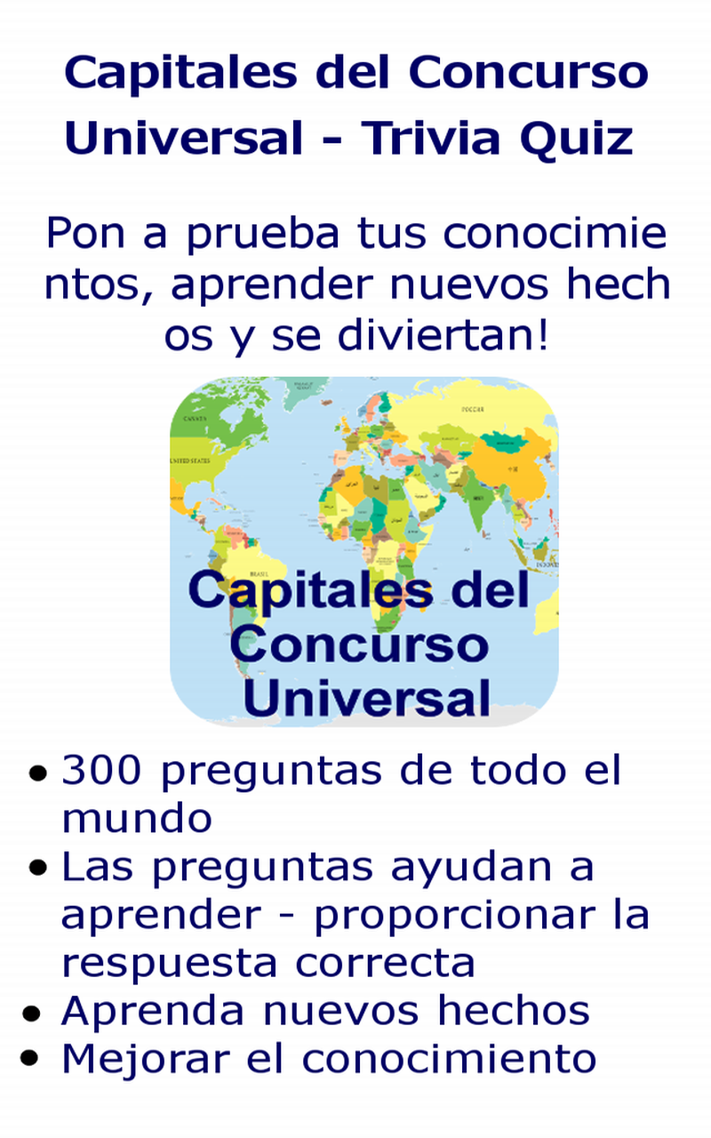 Aplicación Capitales del Concurso Universal - Trivia Quiz en Amazon ...