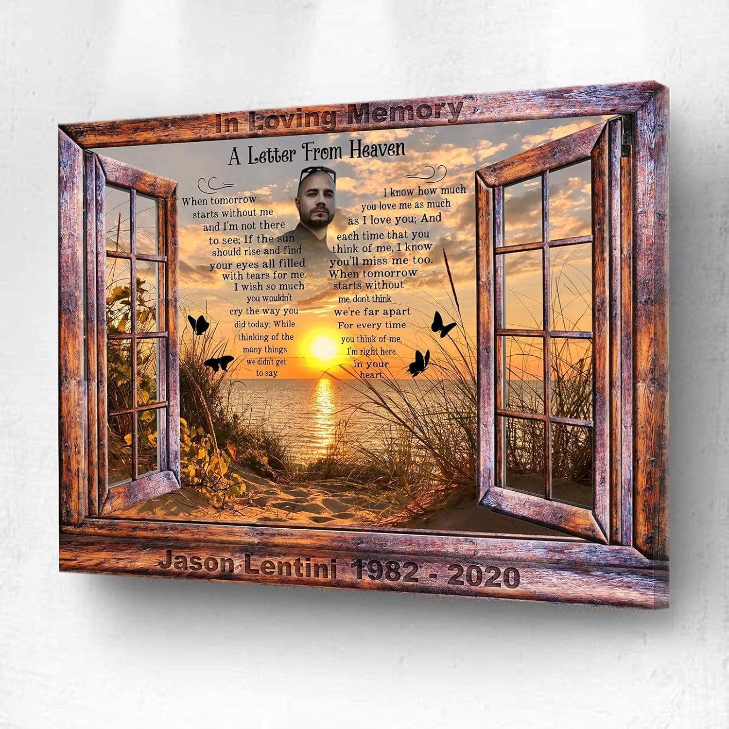 Amazon.com: ecome Personalized Custom Photo In Loving Memory Wall Art ...