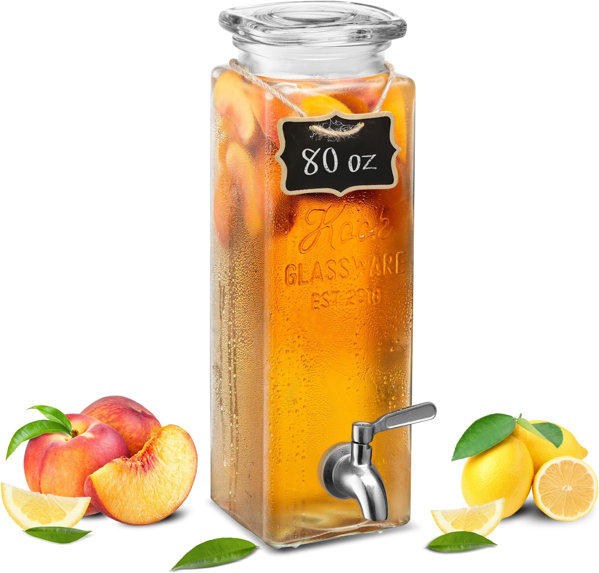 Amazon.com | Mifoci Glass Drink Dispenser with Stand Set of 3, 2 Gallon ...