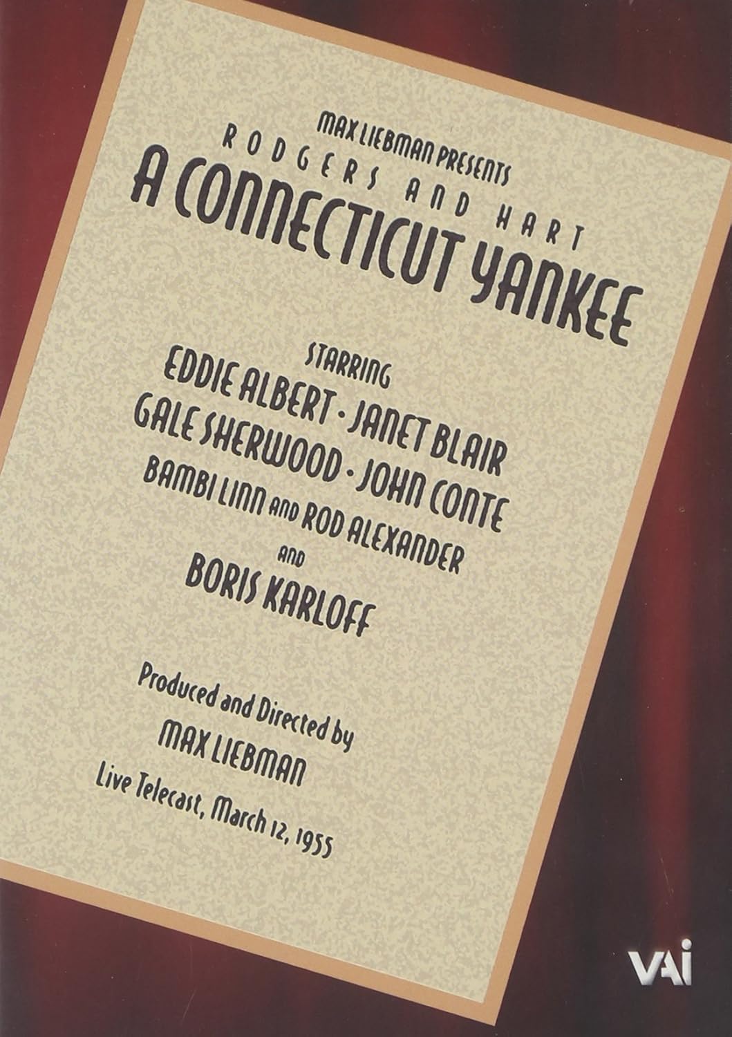 A Connecticut Yankee [DVD]: Amazon.co.uk: Max Liebman, Eddie Albert ...