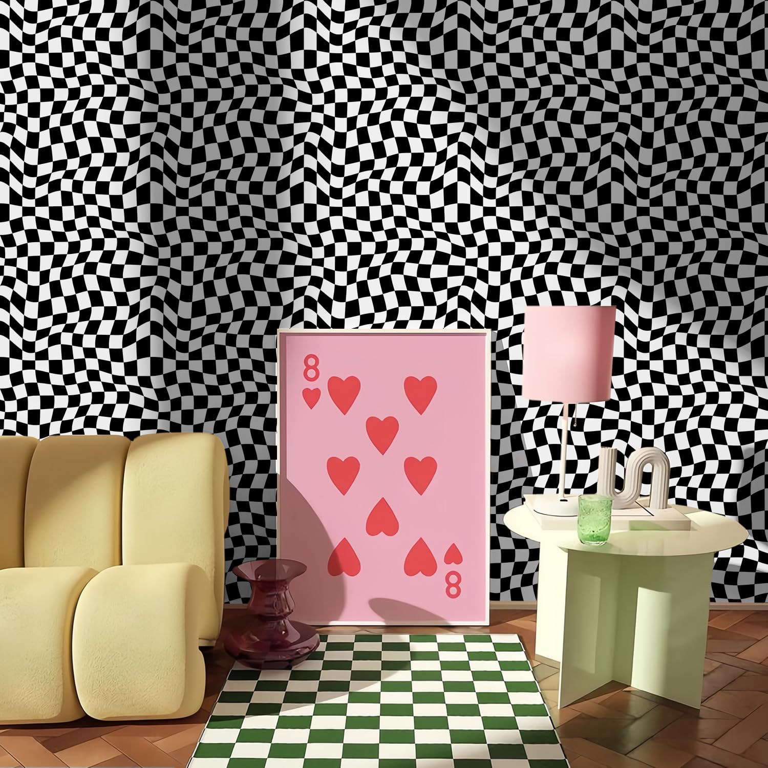 Amazon.com: QUCHENG Y2K Checkerboard Wall Stickers Home Refitting ...