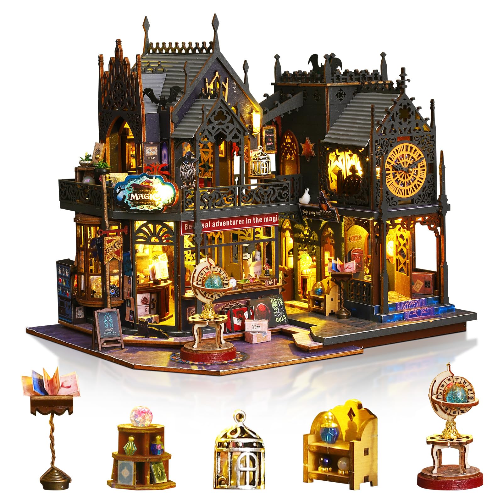 Amazon.com: Foyucool DIY Miniature House Kits, Tiny House Kit with LED ...