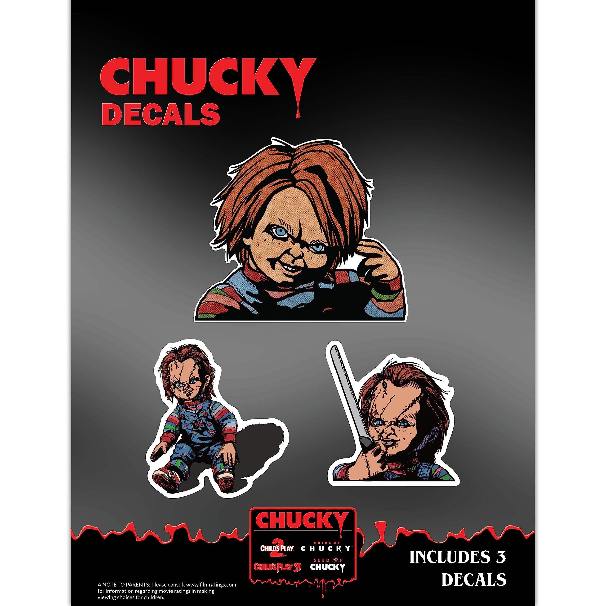 Amazon.com: Chucky Doll Child's Play Decals - Set of 3 Vinyl Stickers ...