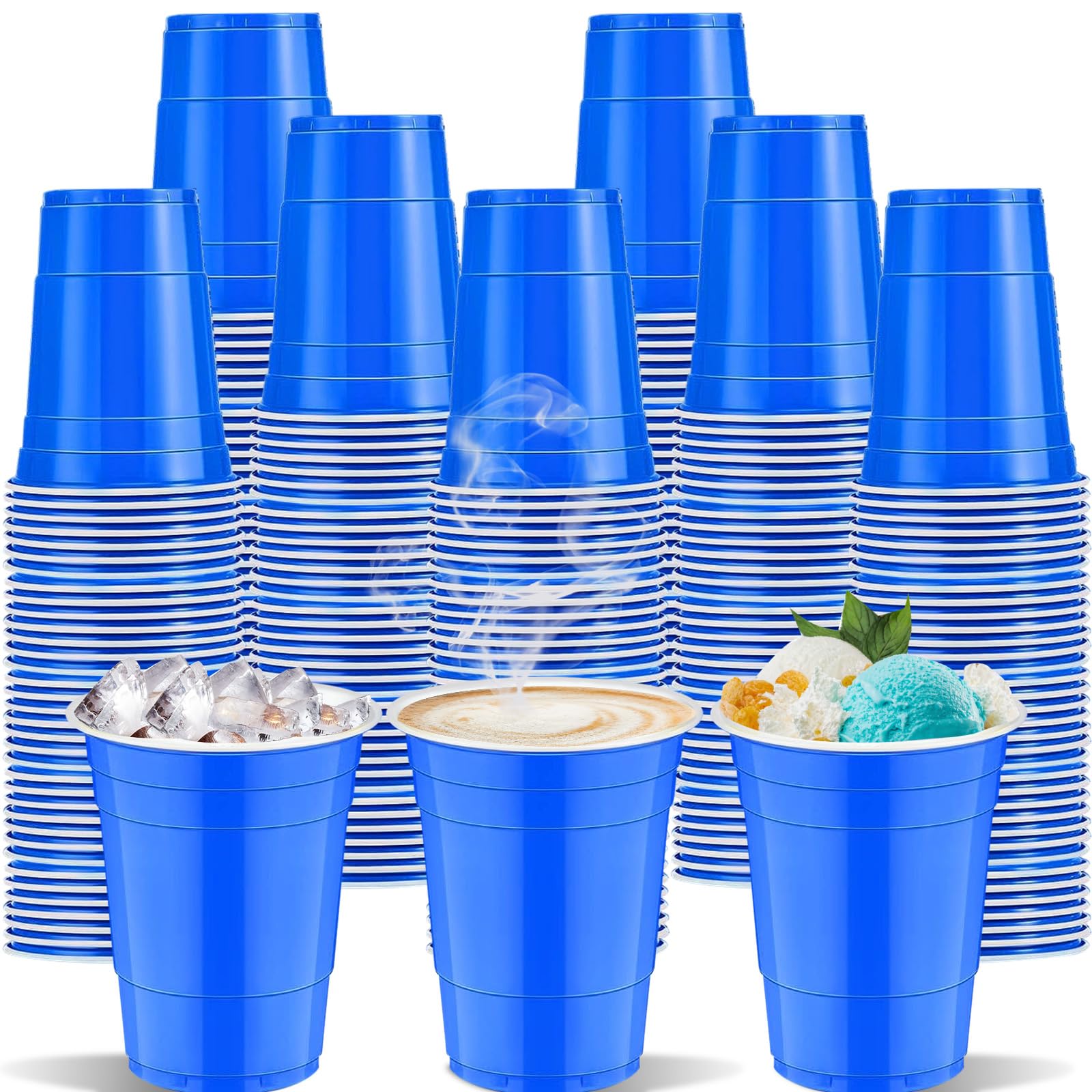 Amazon.com: cssopenss 120 pcs 16 oz blue plastic cups 16 oz blue cups ...