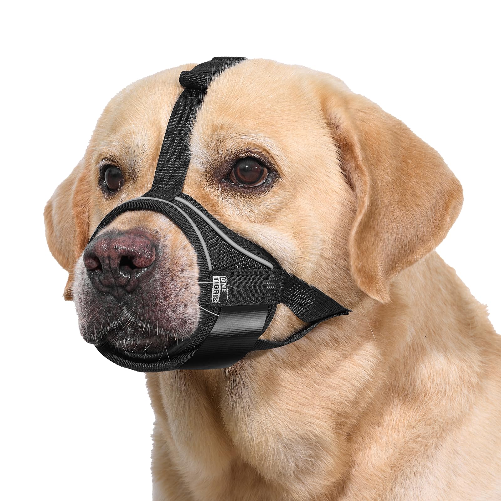 OneTigris Dog Muzzle,Soft Nylon Muzzle Anti Biting Barking Chewing ...