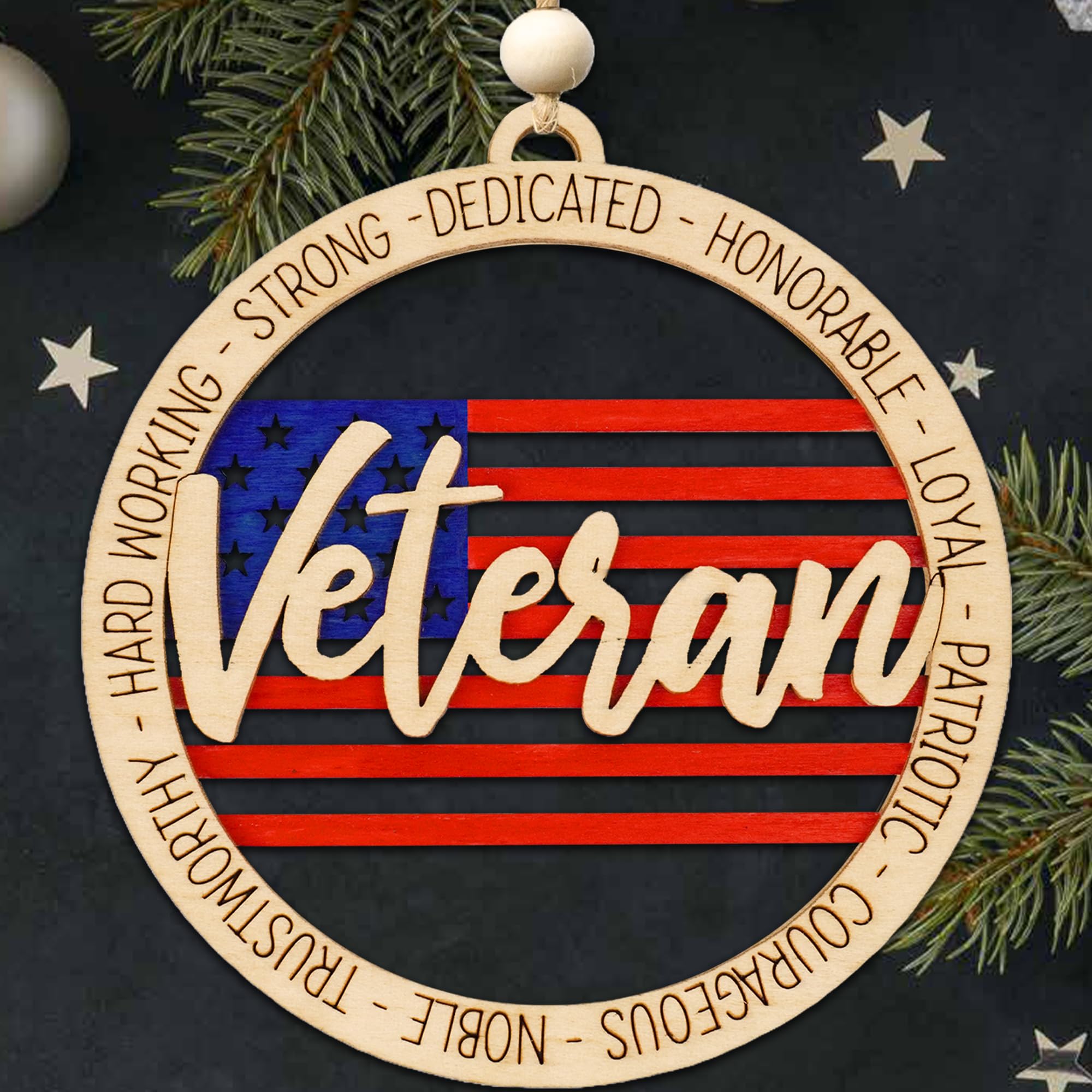 Amazon.com: Veteran Ornament, US Veteran Christmas Ornament, Boyfriend ...