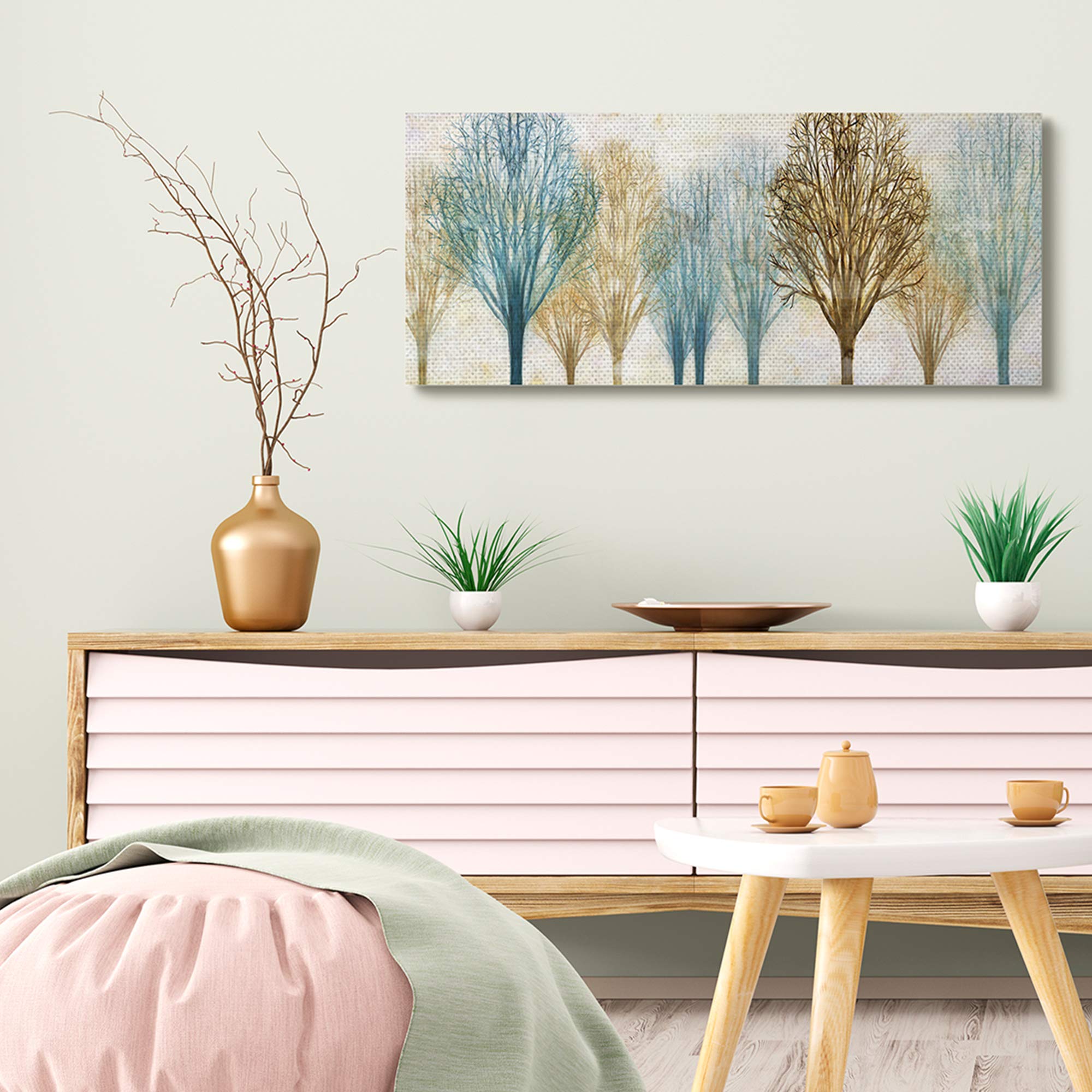 Stupell Industries Autumn Tree Forest Bare Branches Blue Brown, Design ...