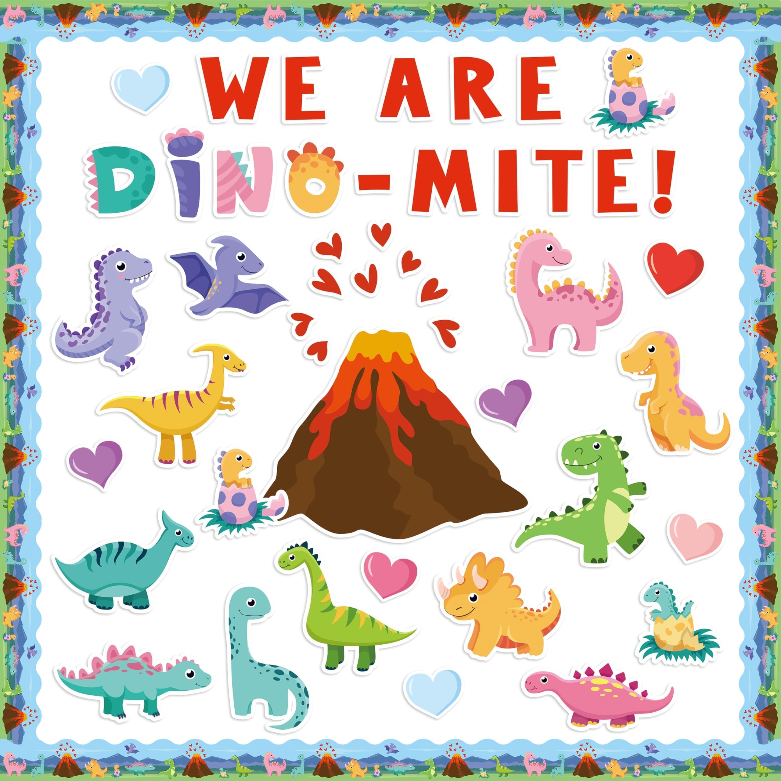 Amazon.com: AsodSway Valentines Dinosaur Bulletin Board - 127Pcs We Are ...