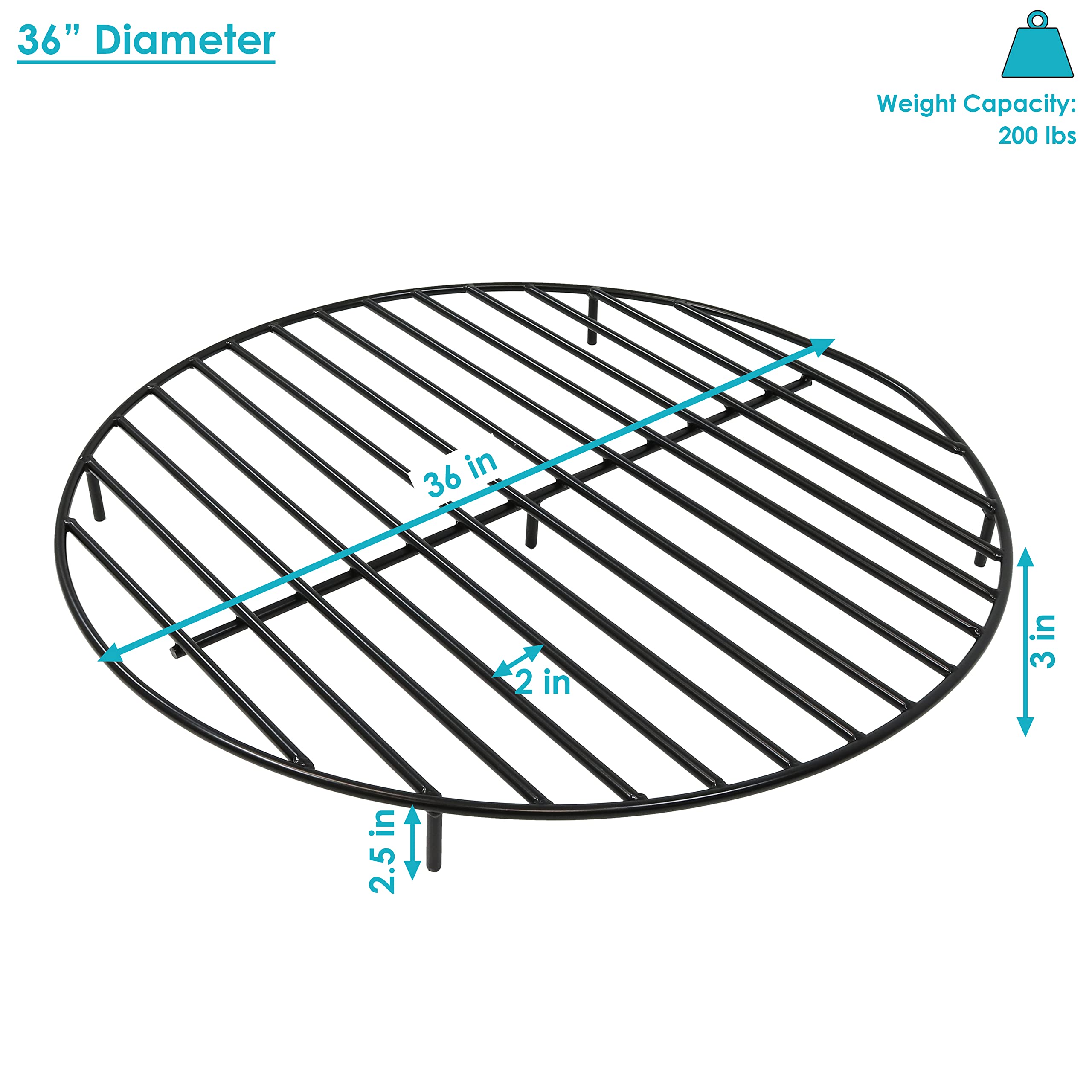 Snapklik.com : Round Fire Pit Grate - Elevated Wood Grate For Fire Pit ...
