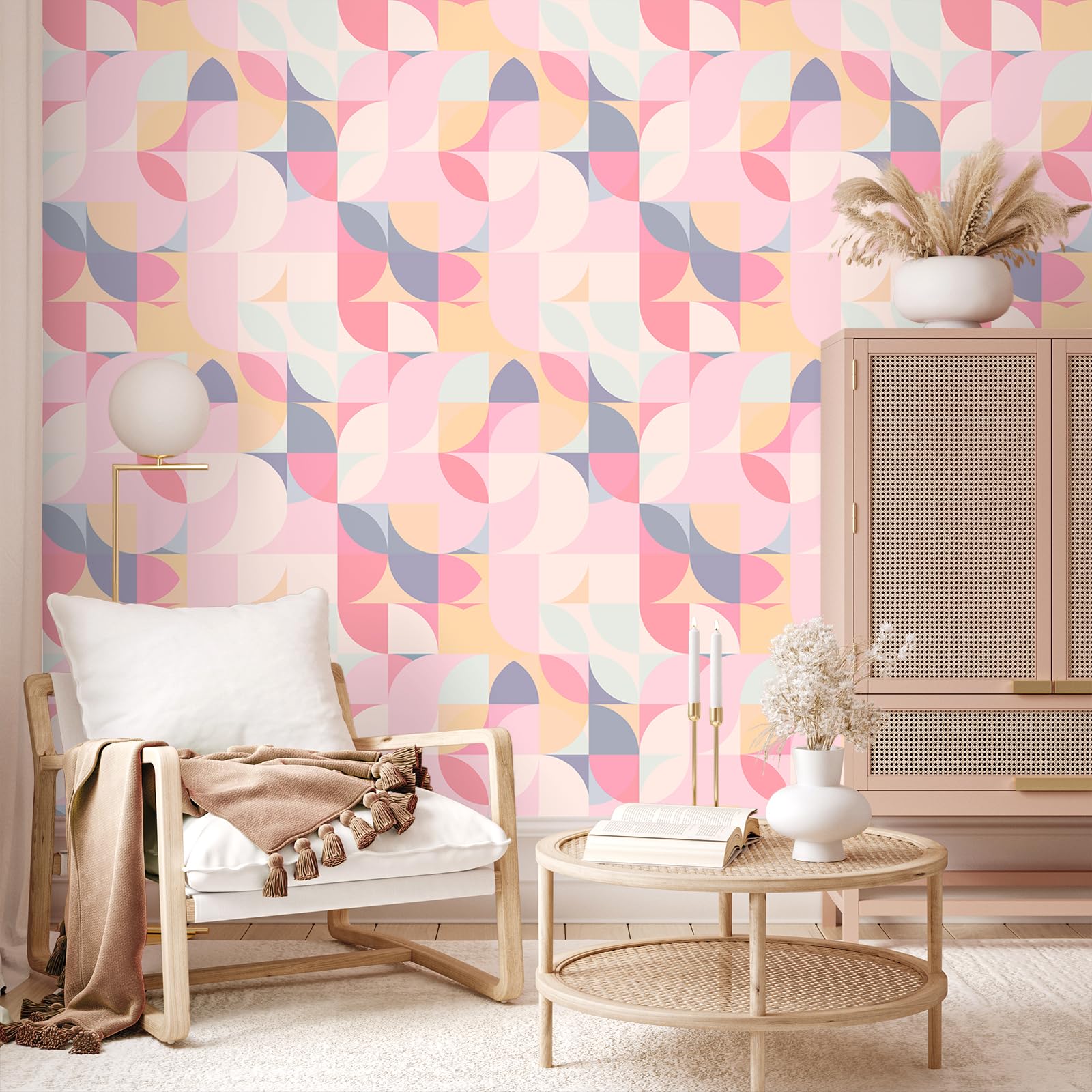 Pink Geometric Wallpaper