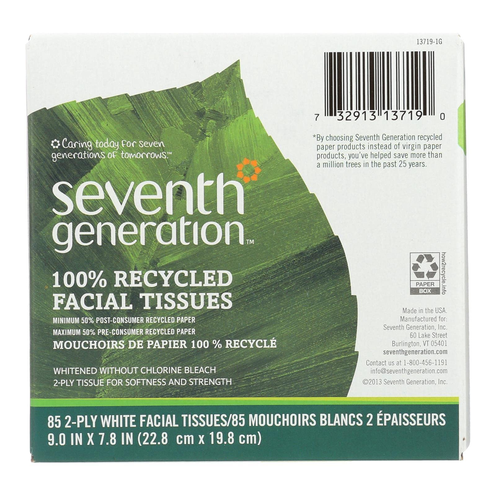 Amazon.com: Seventh Generation Facial Tissue Cube, 9" X 7.8" , 85 - 2 ...