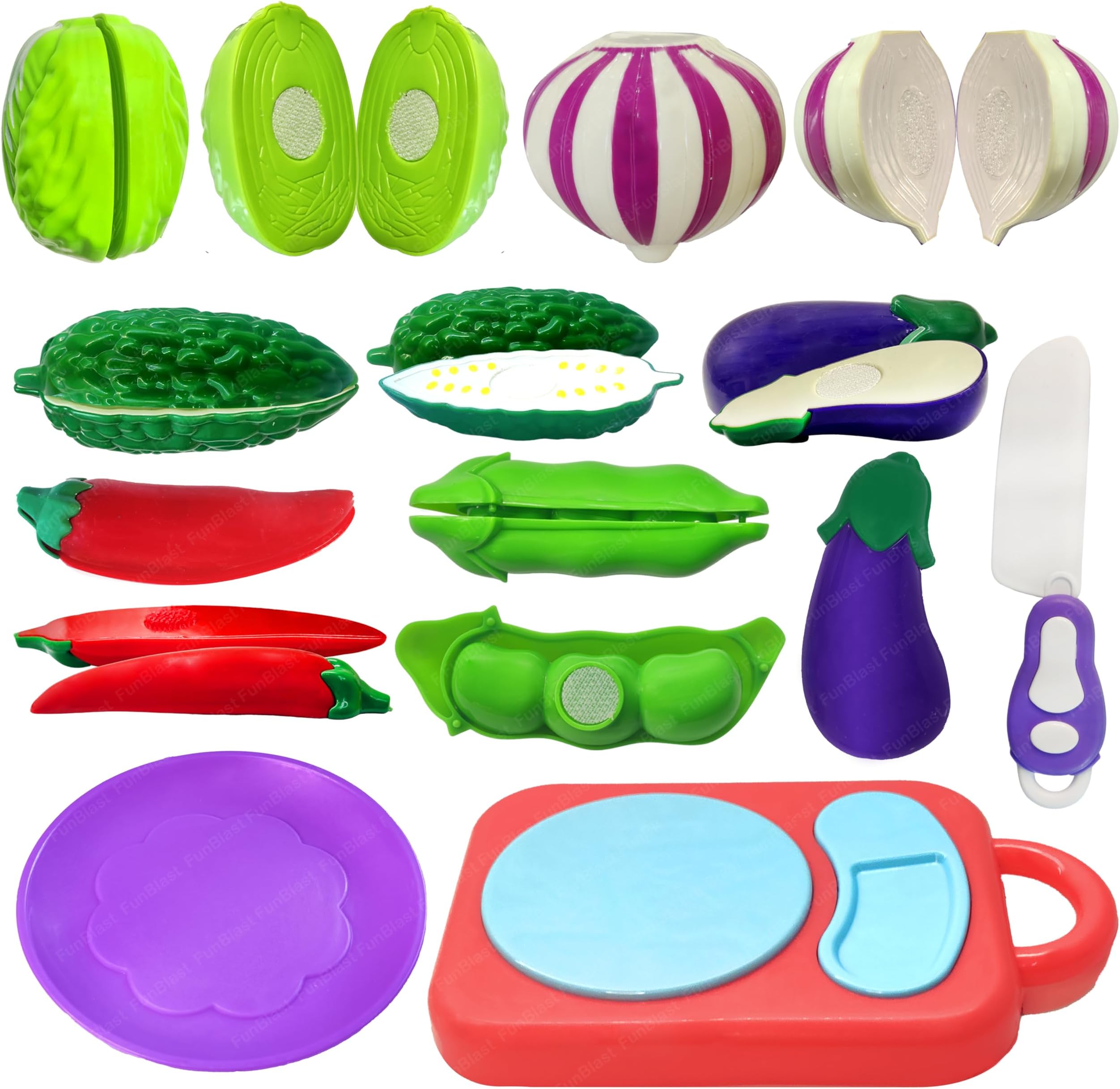Buy FunBlast Vegetables Play Set Toys - 9 Pieces Realistic Sliceable ...