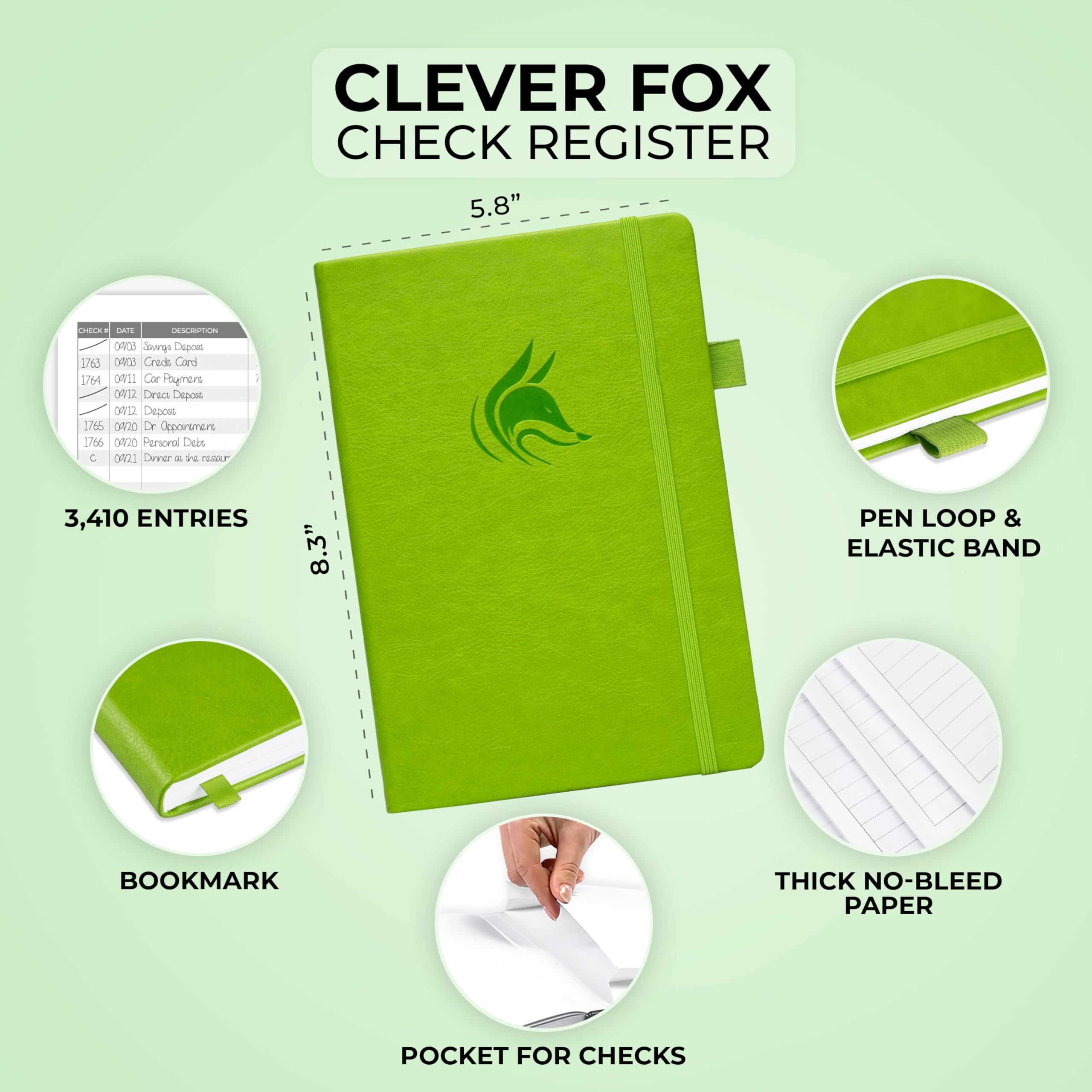 Snapklik.com : Check Register Book - Deluxe Transaction Register ...