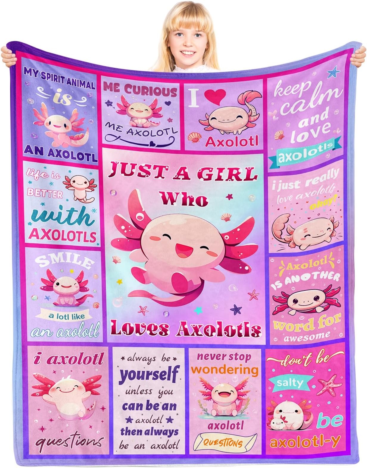 Amazon.com: Linxher Axolotl Gifts, Axolotl Blanket, Axolotl Stuff ...