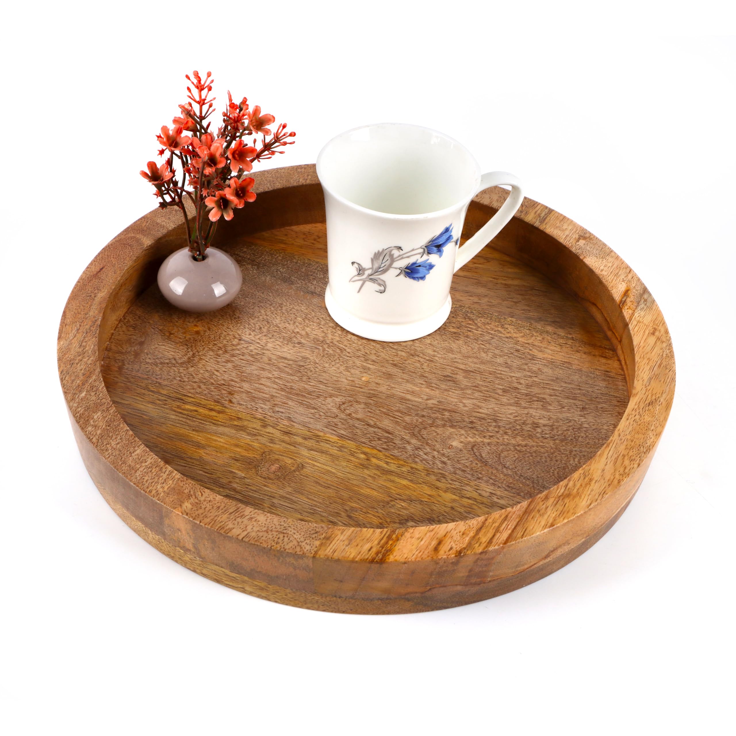 Amazon.com: Rustic Wooden Tray Candle Holder - Small Decorative Plate ...