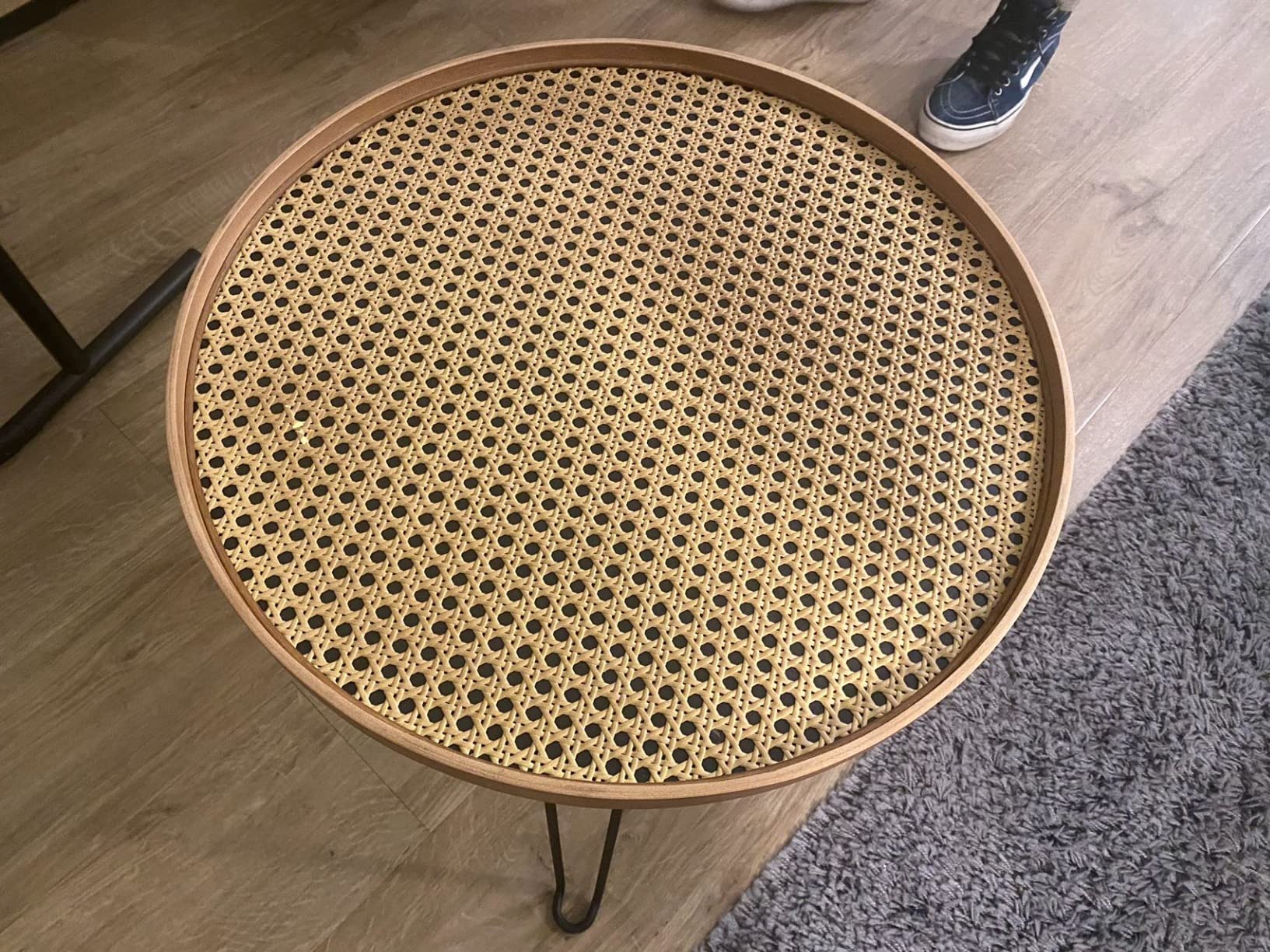 $11/mo - Finance [PJ Collection] Round Wood and Rattan Side Table ...
