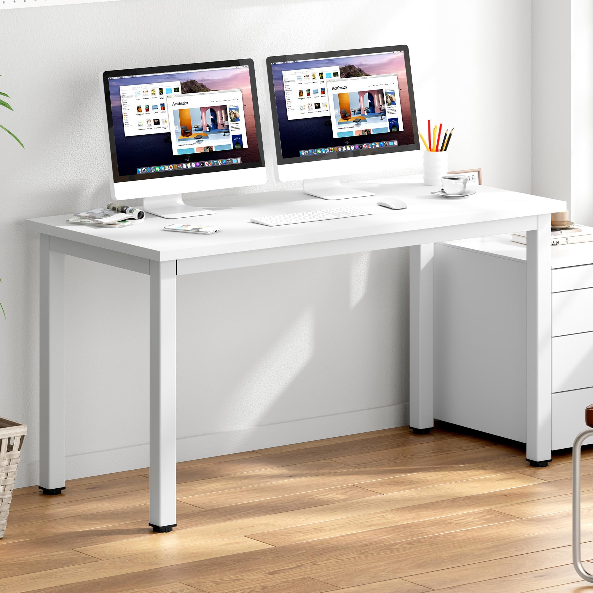 Amazon.com: DlandHome Large Computer Desk, Composite Wood Board, Decent ...