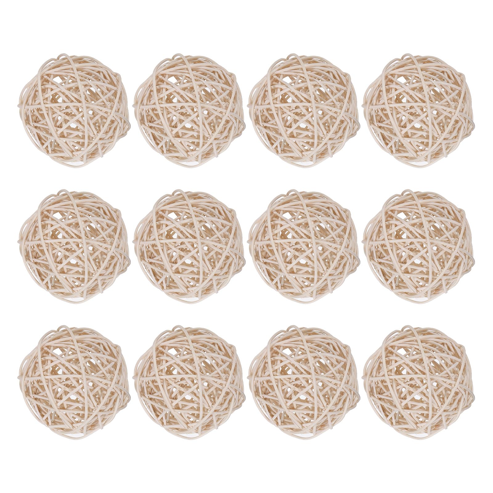 sourcing map 18 Pcs Wicker Rattan Balls Decorative Balls 2.8Inch for ...