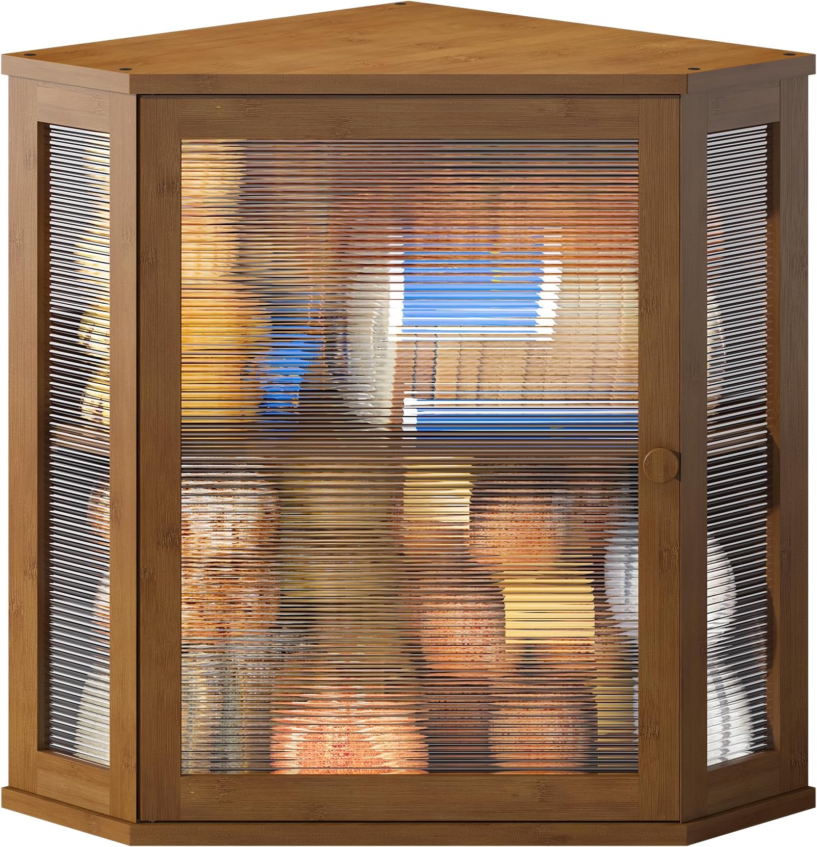 Amazon.com: BMOSU Corner Bread Box for Kitchen Countertop Double Layer ...