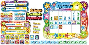 Trend Enterprises Star Calendar Bulletin Board Set, Stars, 31 1/2" x 26 ...