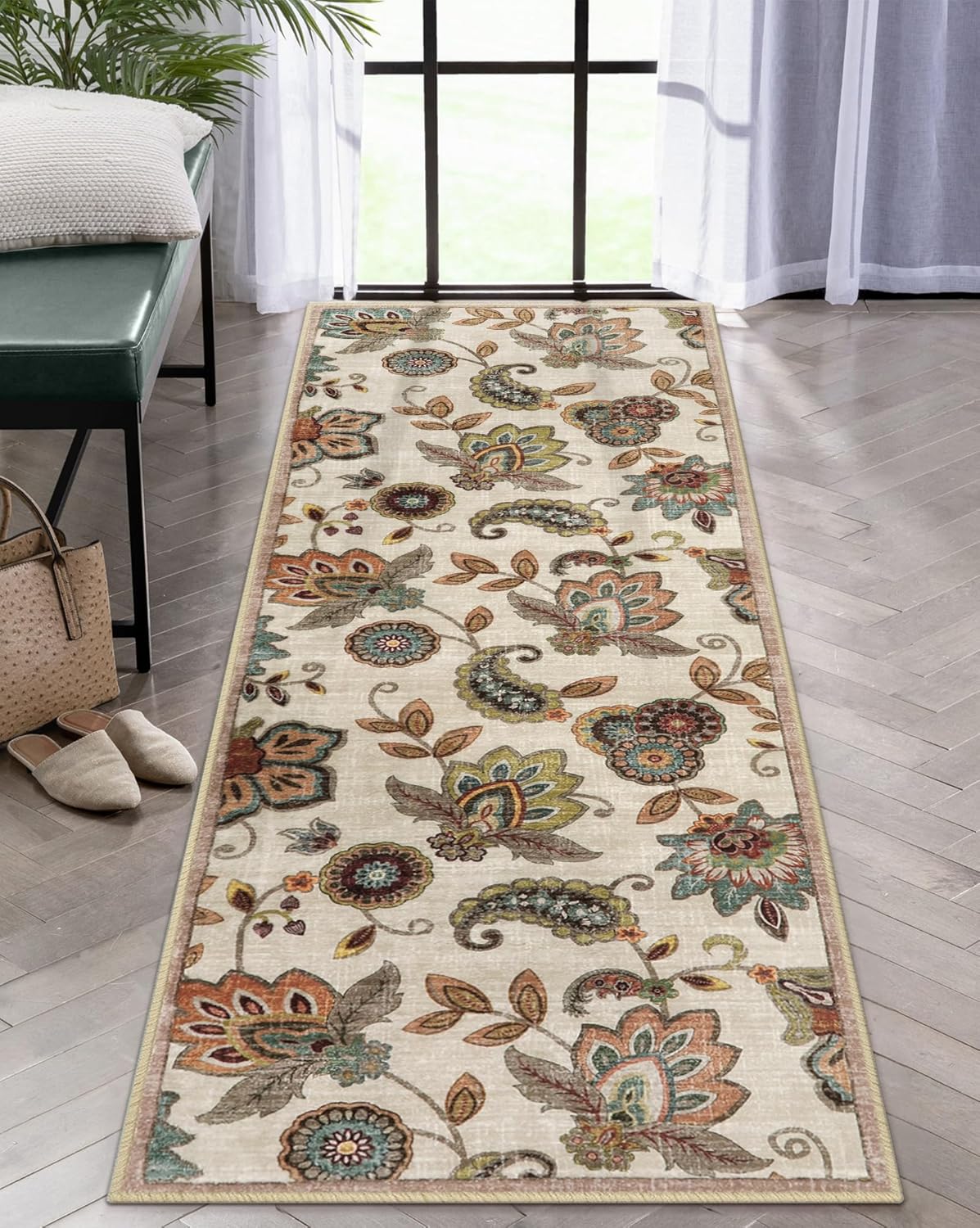 Amazon.com: Morebes Floral Kitchen Runner Rug,Washable Runner Rugs for ...