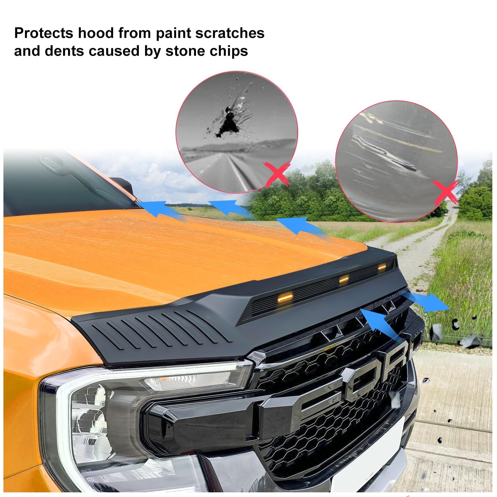 Bonnet Guard JHCHAN Wind Deflector & For Nissan Navara 2016-2025 - Hood ...