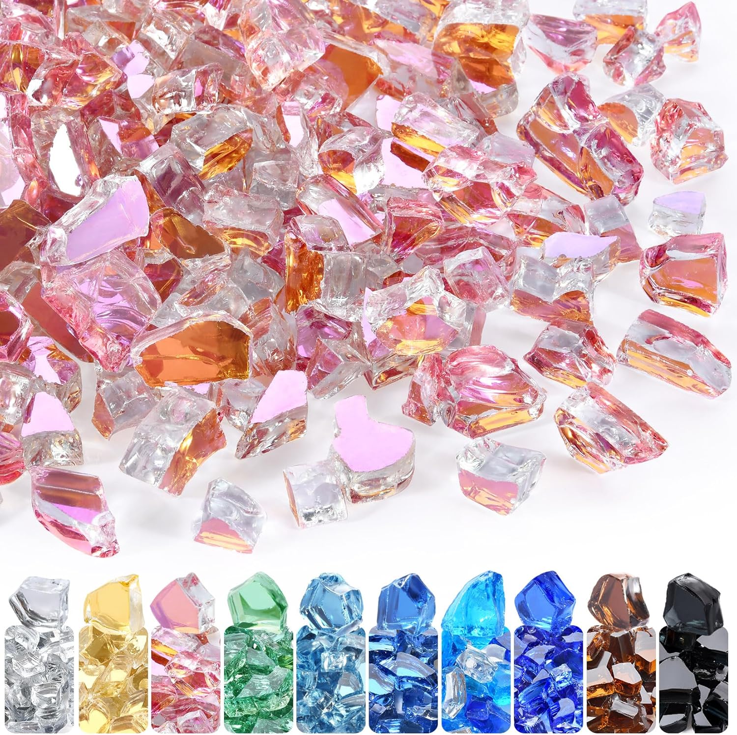 Amazon.com: GasSaf 1/2 Inch Fire Glass Reflective Tempered Fireglass ...