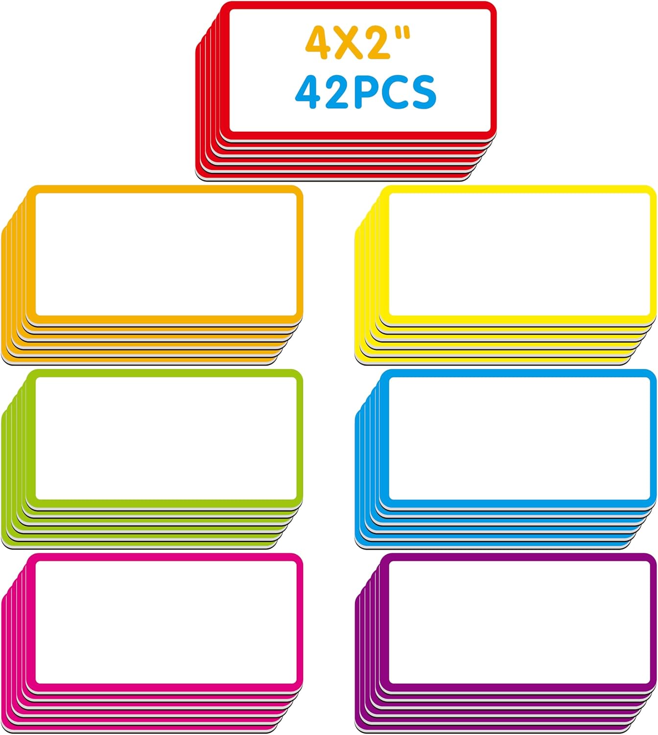 Amazon.com : Magnetic Name Tag Labels, 42 PCS Dry Erase Reusable Neon ...