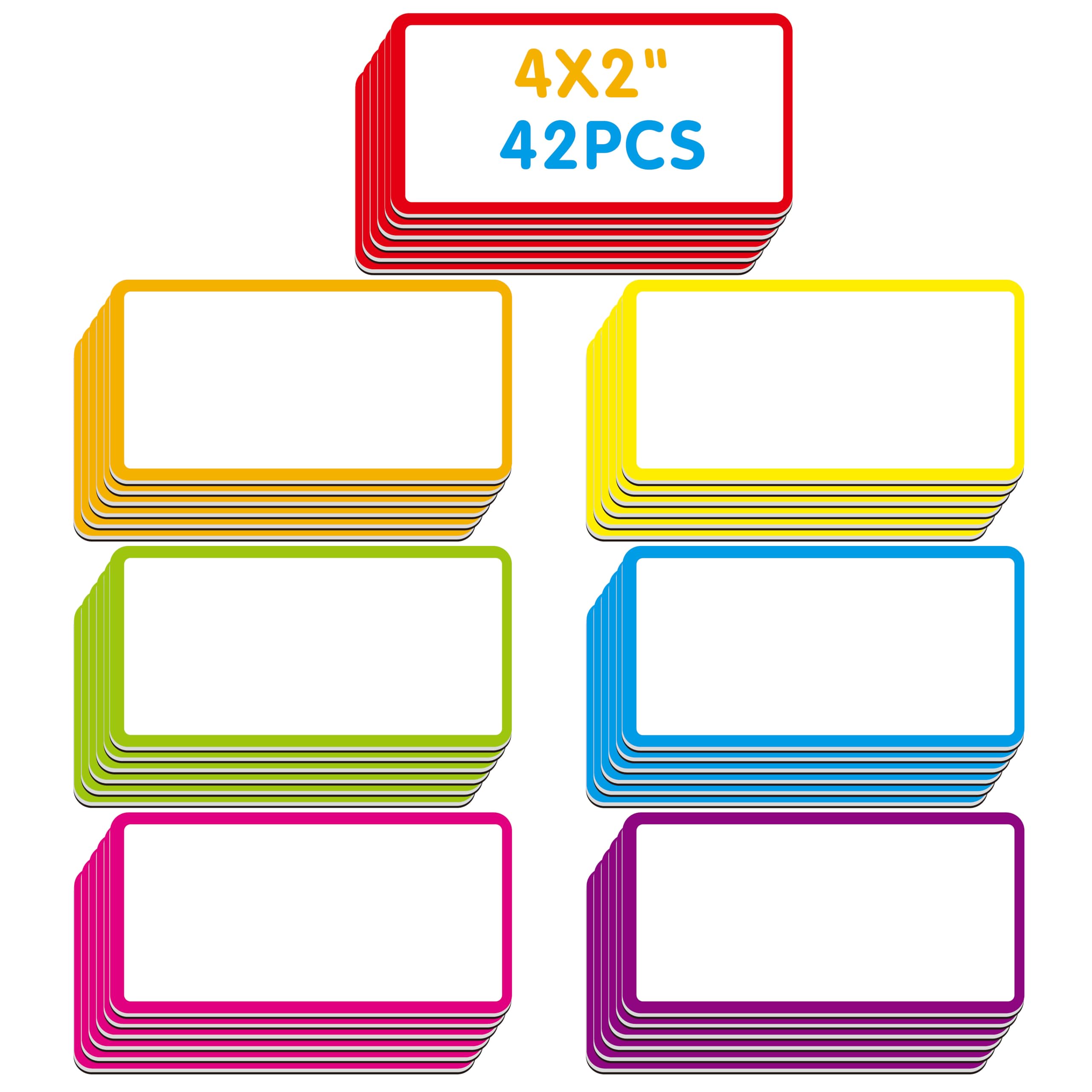 Amazon.com : Magnetic Name Tag Labels, 42 PCS Dry Erase Reusable Neon ...