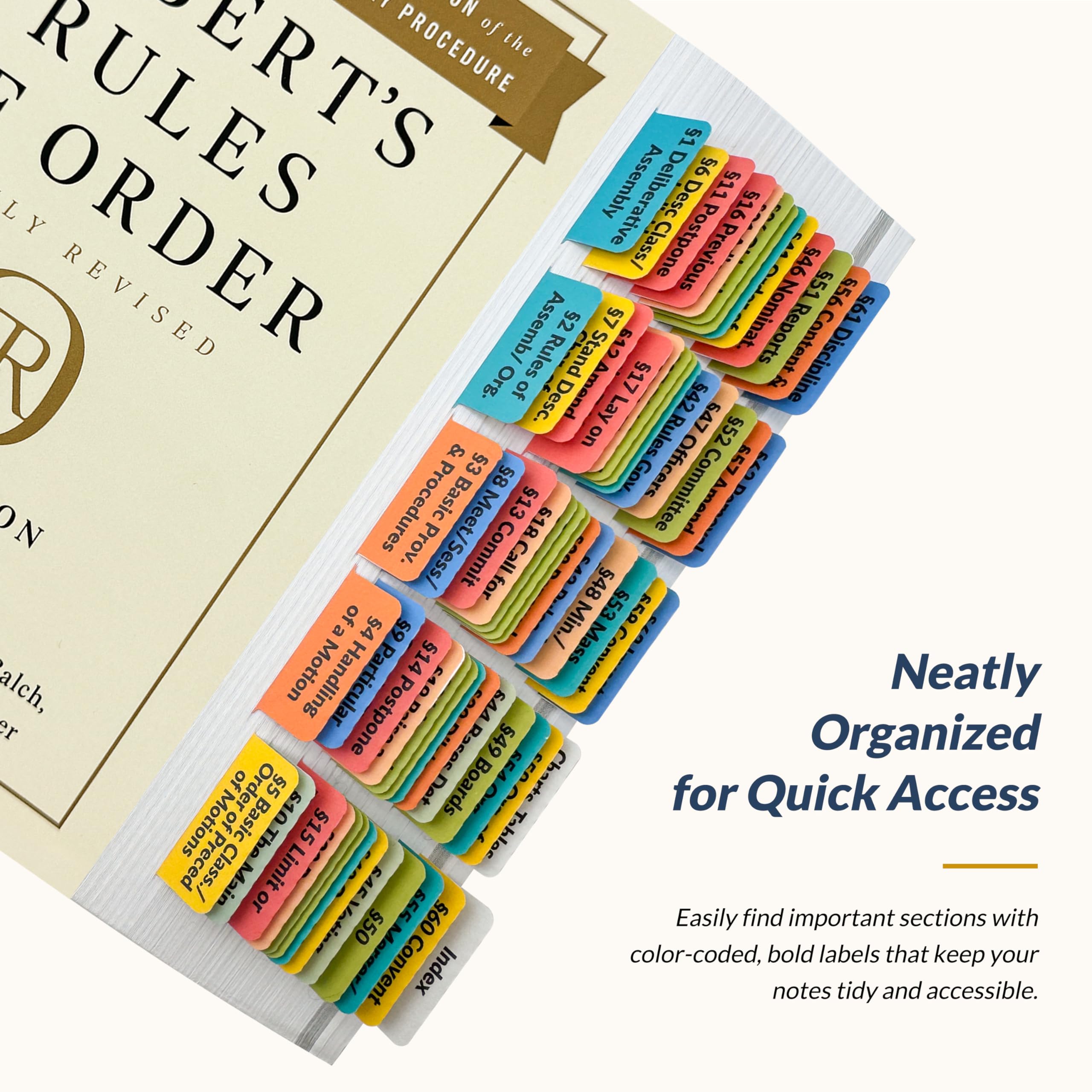 Snapklik.com : Harfesto Book Tabs For Roberts Rules Of Order, Newly ...