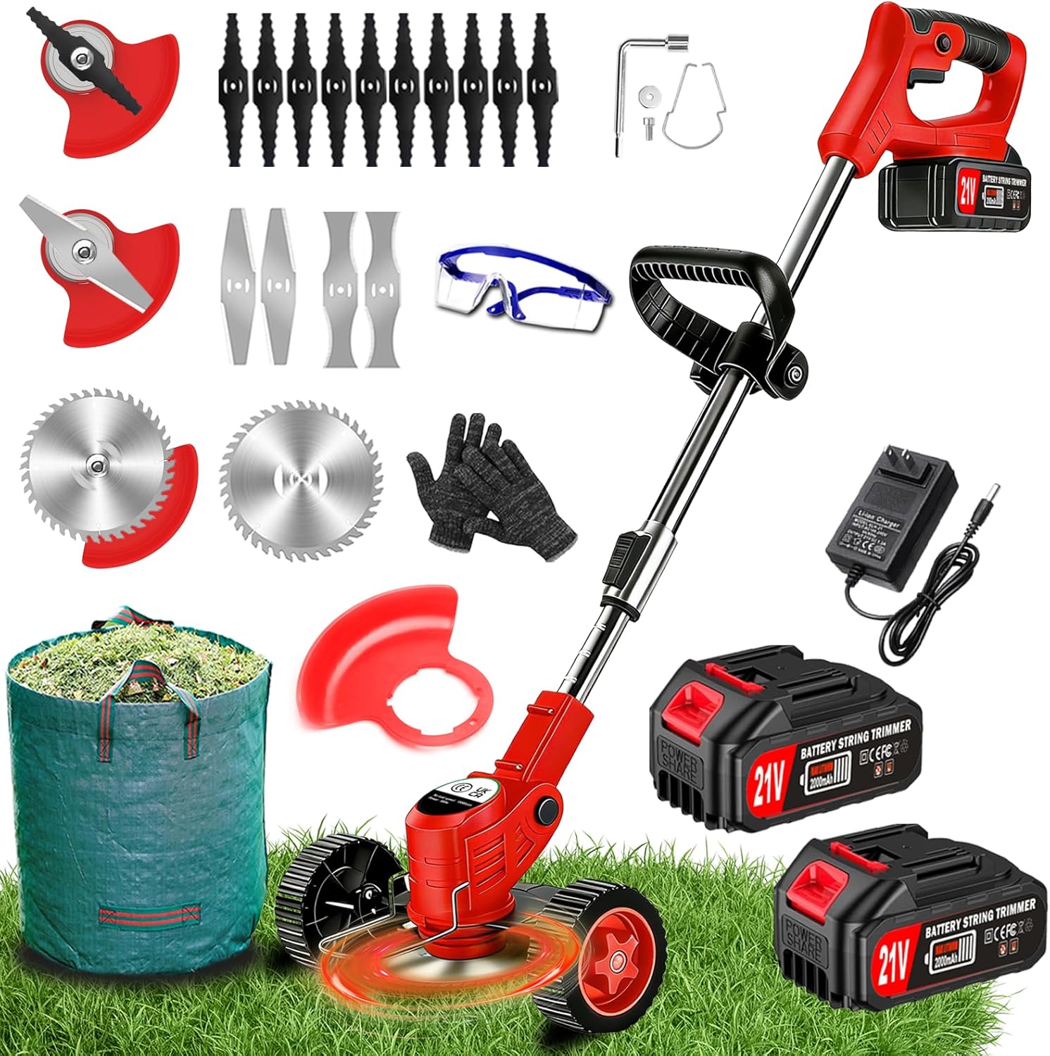 Amazon.com : Electric Weed Wacker Cordless Eater Battery Powered 4 in 1 ...