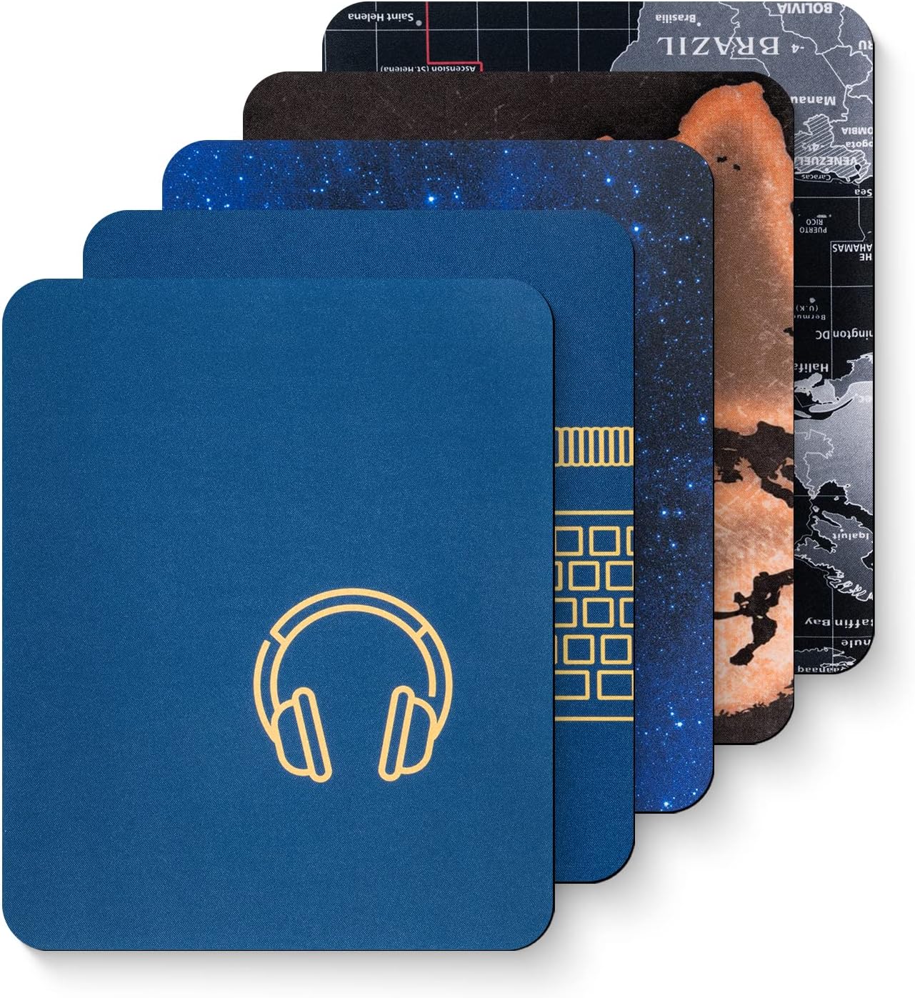 TERPORT Mouse Pad de Mezcla Multicolor de 5 Piezas 26*21cm, Mouse Mat ...