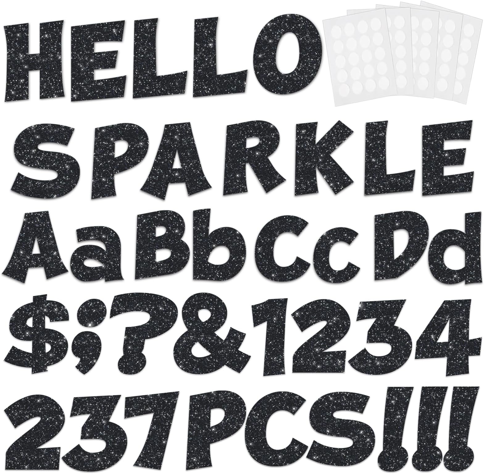 Amazon.com: 237 Pcs Glitter Bulletin Board Letters, Numbers and ...