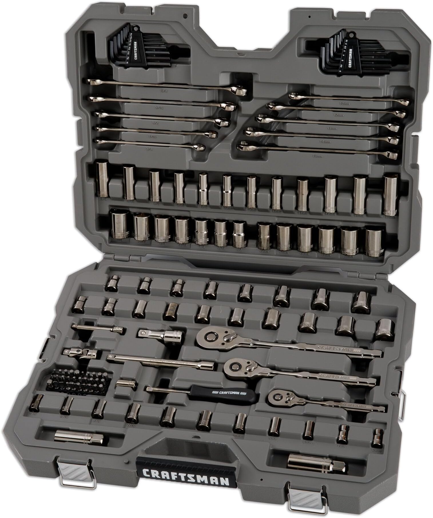 Amazon.com: CRAFTSMAN OVERDRIVE 121-Piece Gunmetal Chrome Mechanics ...