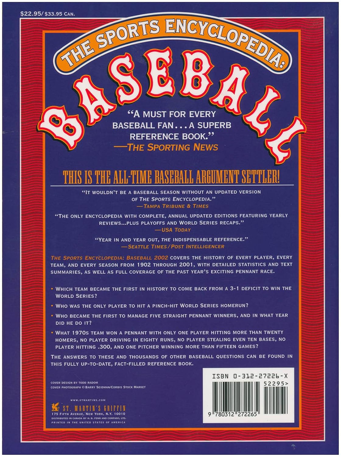The Sports Encyclopedia: Baseball 2002: Neft, David S., Cohen, Richard ...