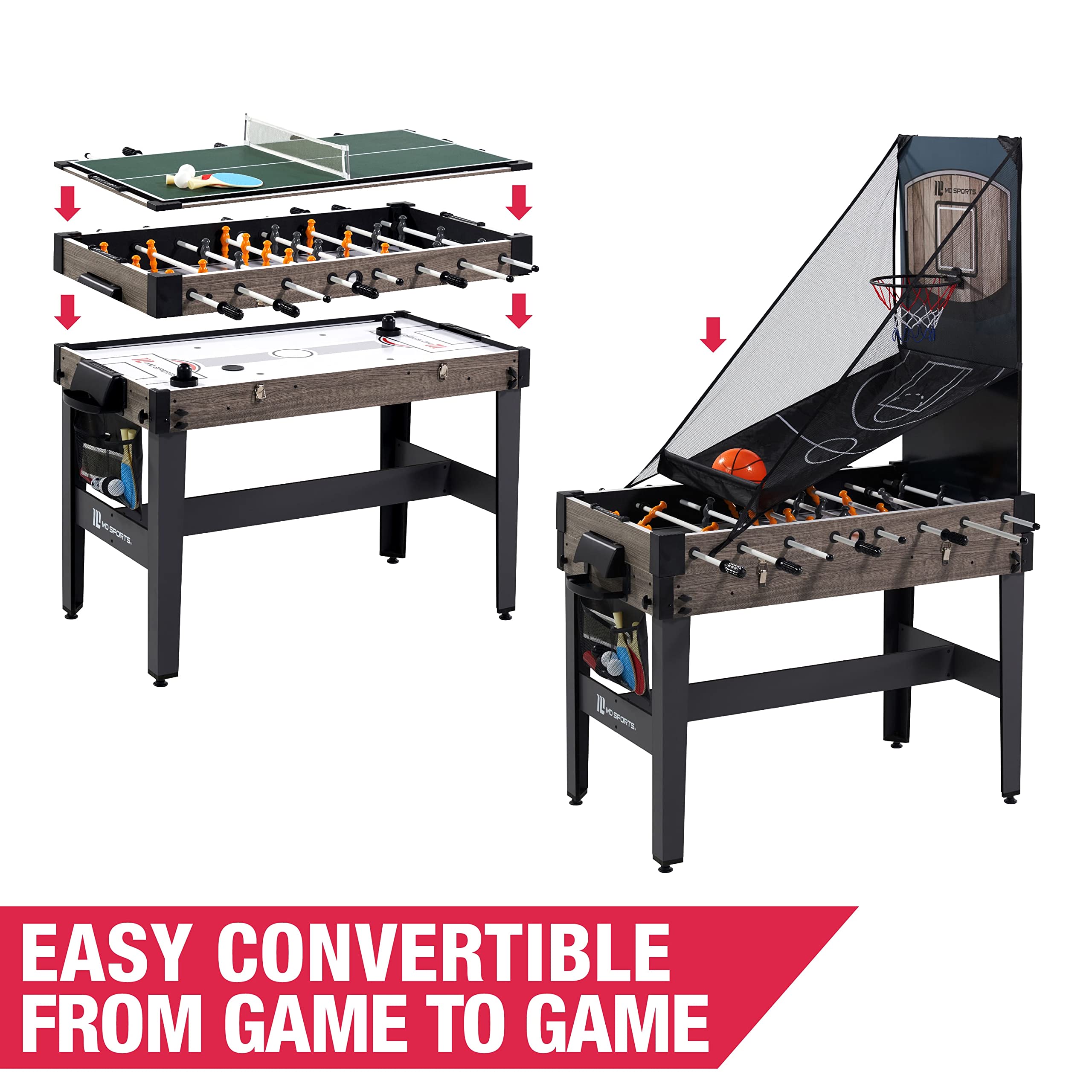 Snapklik.com : 4-in-1 Combo Game Table 48, Air-Powered Hockey, Foosball ...