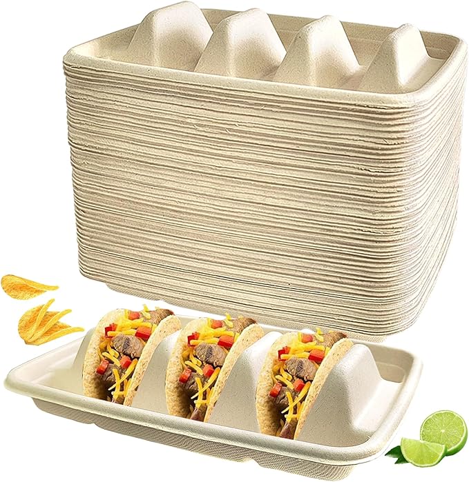 Amazon.com: Sibosen 50PCS Disposable Taco Holder for Party，Disposable ...