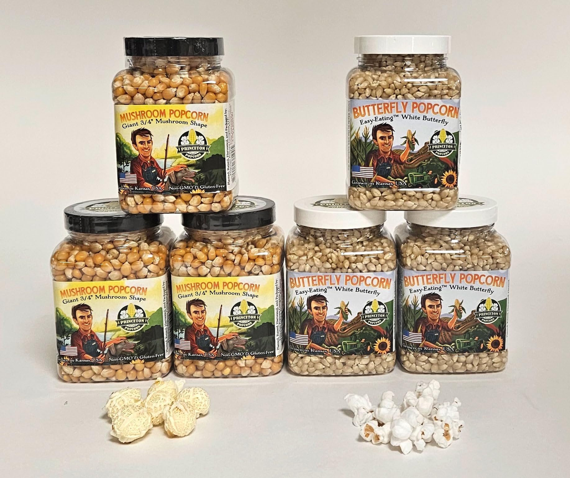 Amazon.com: White Butterfly & Mushroom Combo Popcorn Kernels Princeton ...