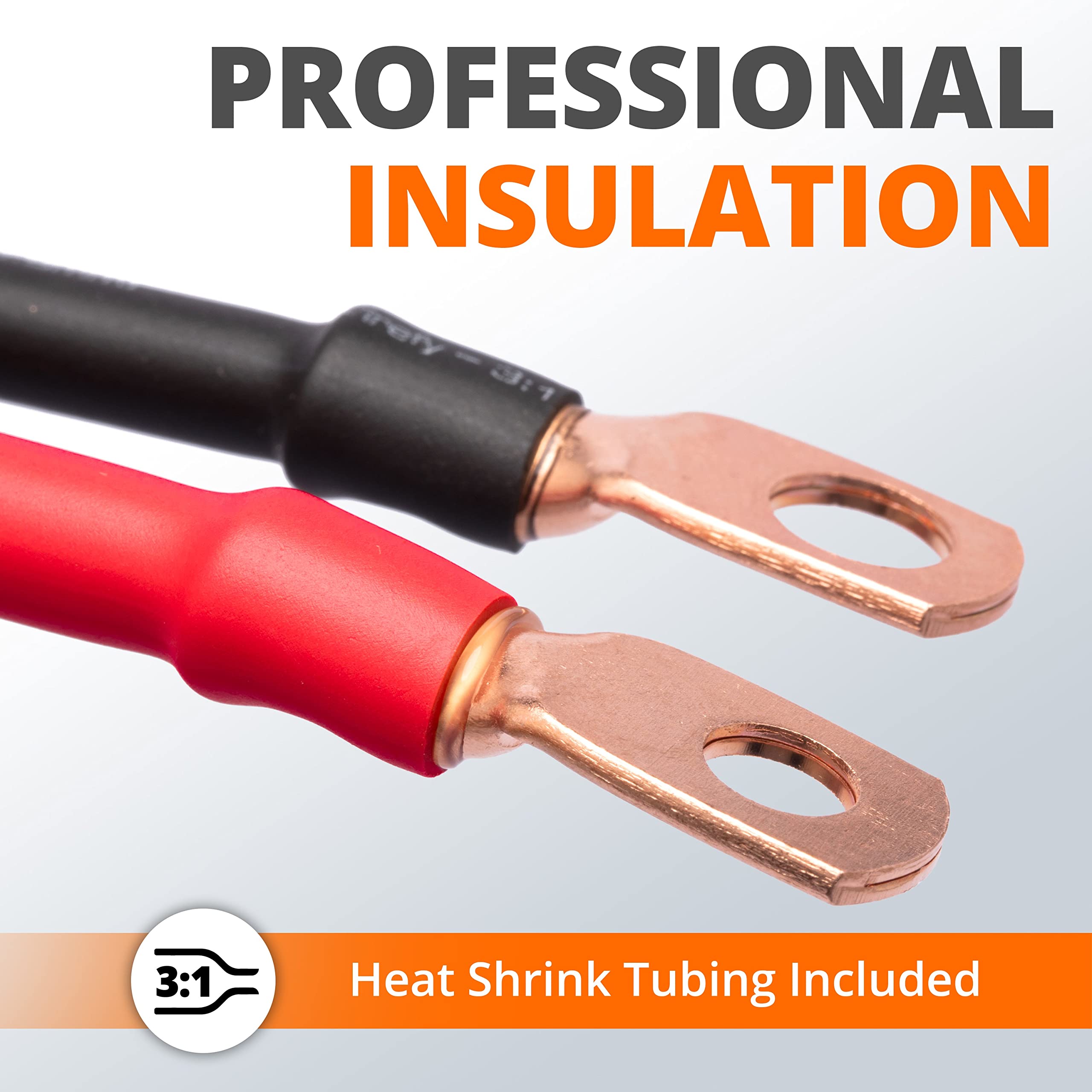 Snapklik.com : 8 Gauge #10 Wire Lugs - Copper Cable Lugs - Battery Wire ...