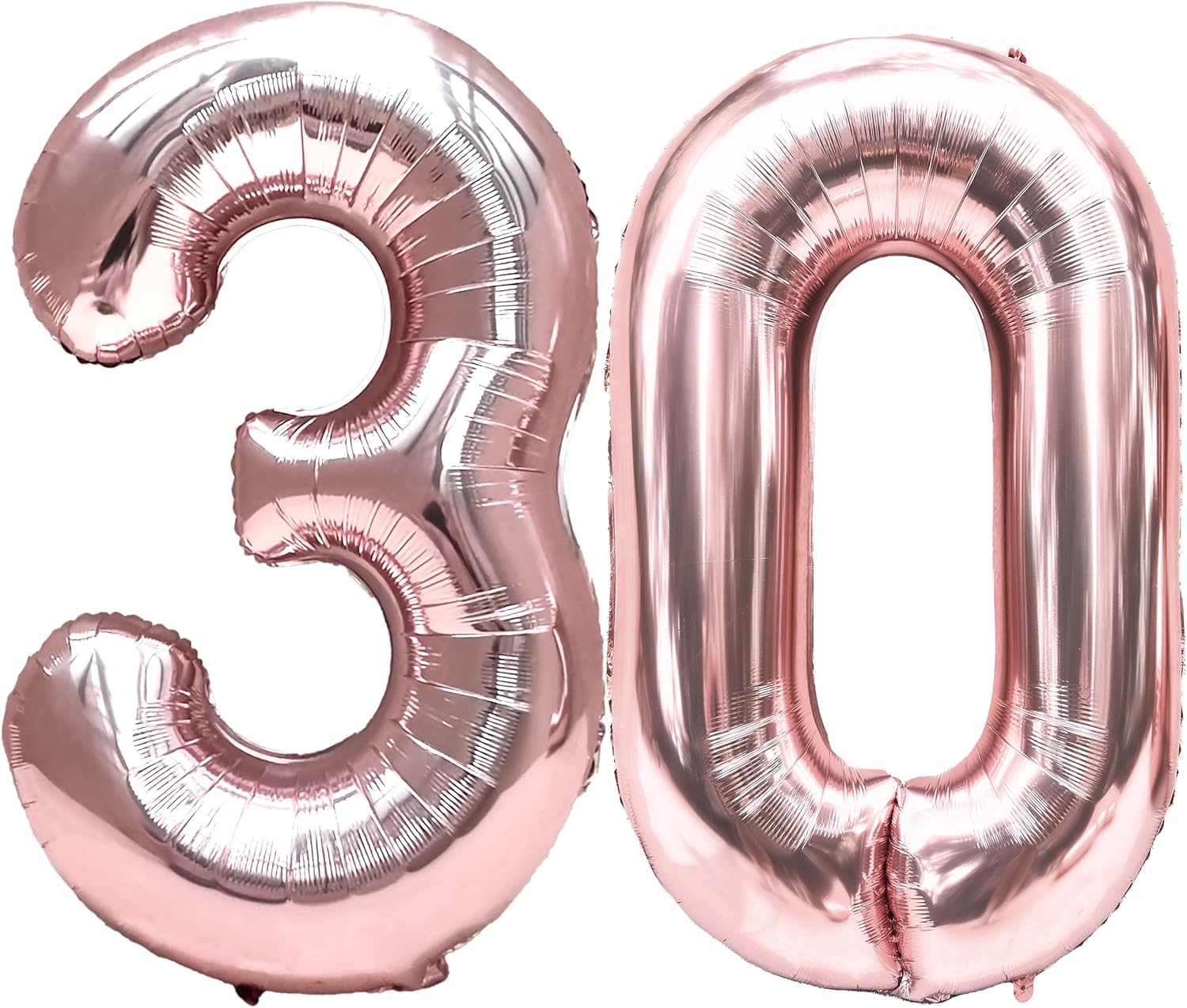 Amazon.com: FIROMI 30 Foil Number Balloons Rose Gold 40-inch Big Giant ...