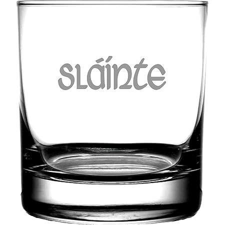 Amazon.com | Slainte Irish Celtic Gaelic Toast | Rocks Whiskey Glass ...