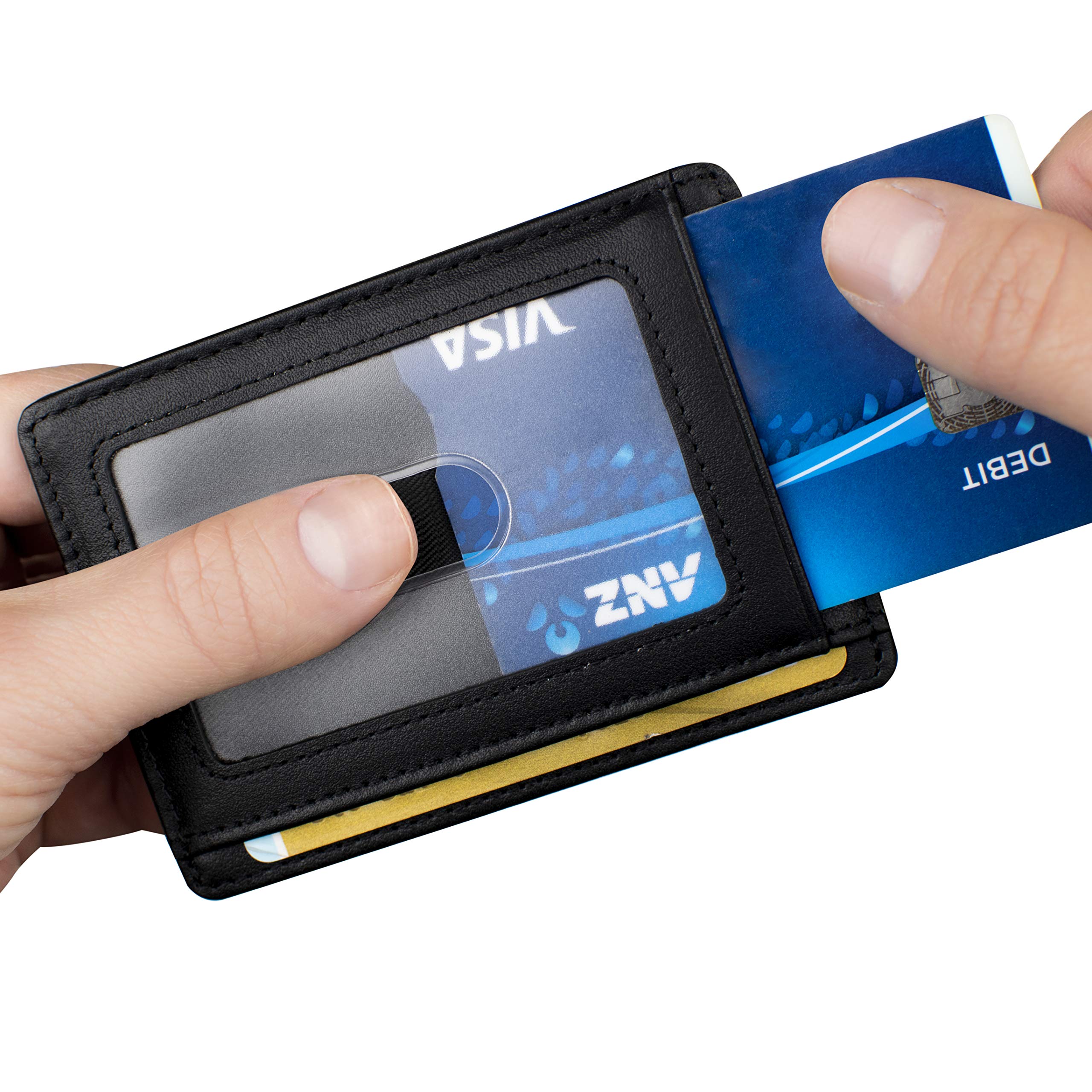 Slim Card Case Genuine Leather Card Holder Wallet Minimalist RFID ...