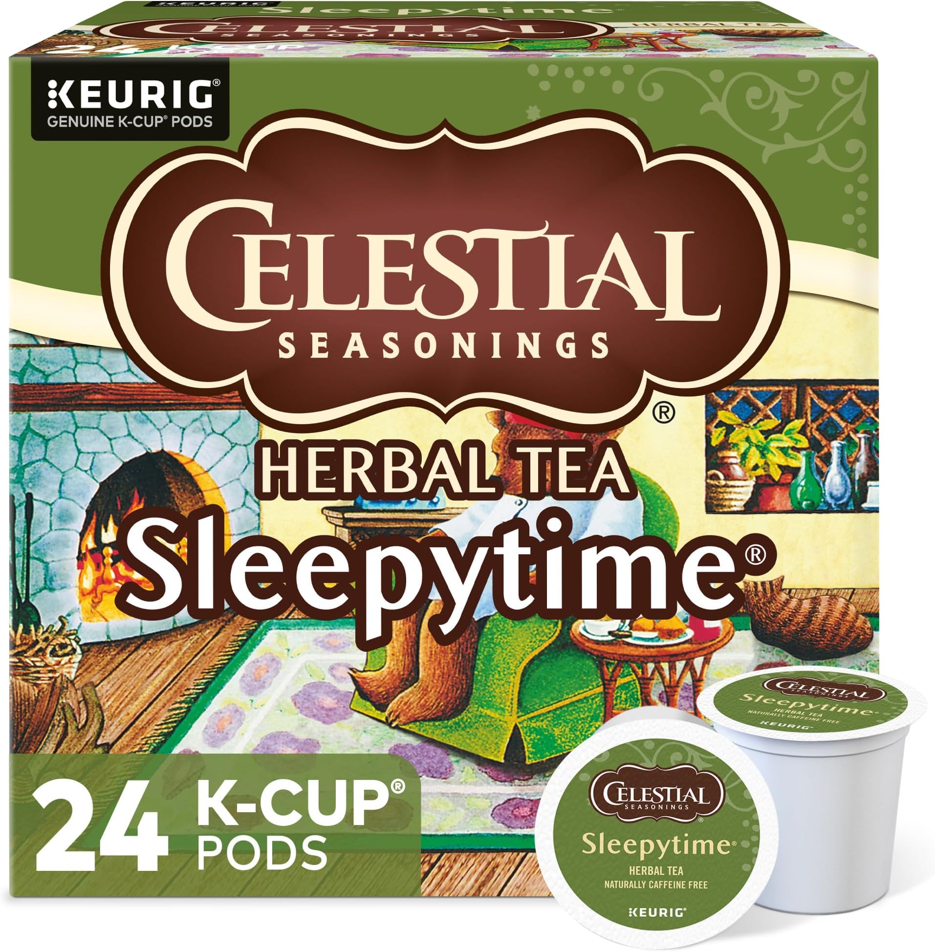 Amazon.com: Celestial Seasonings Sleepytime Tea K-Cup, 12-Count, Green ...