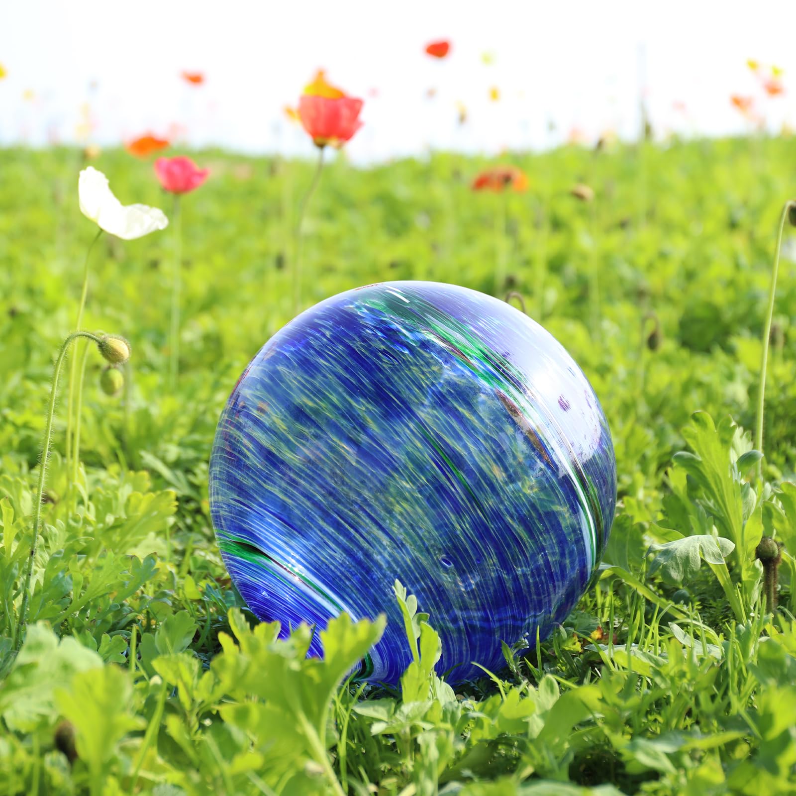 Garden Meadow Solar Glass Globe Better Homes & Gardens 30" Red Glass