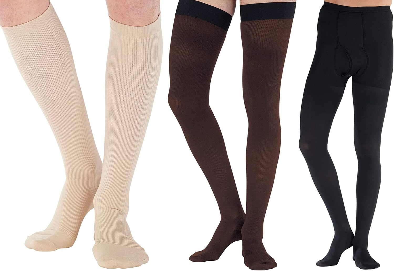 Amazon.com: (6 Pairs) Made in USA - Compression Thigh Hi Socks for Men ...