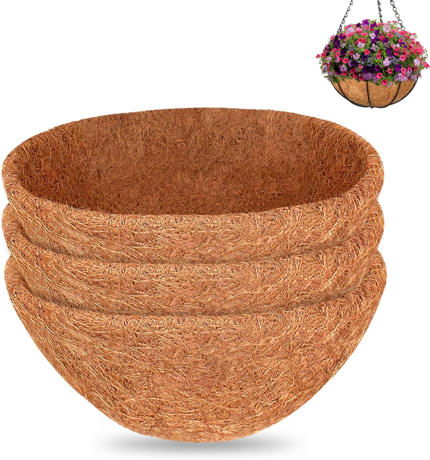 Amazon.com: LAVEVE Coco Coir Liner Replacement for Plant Hanging Basket ...