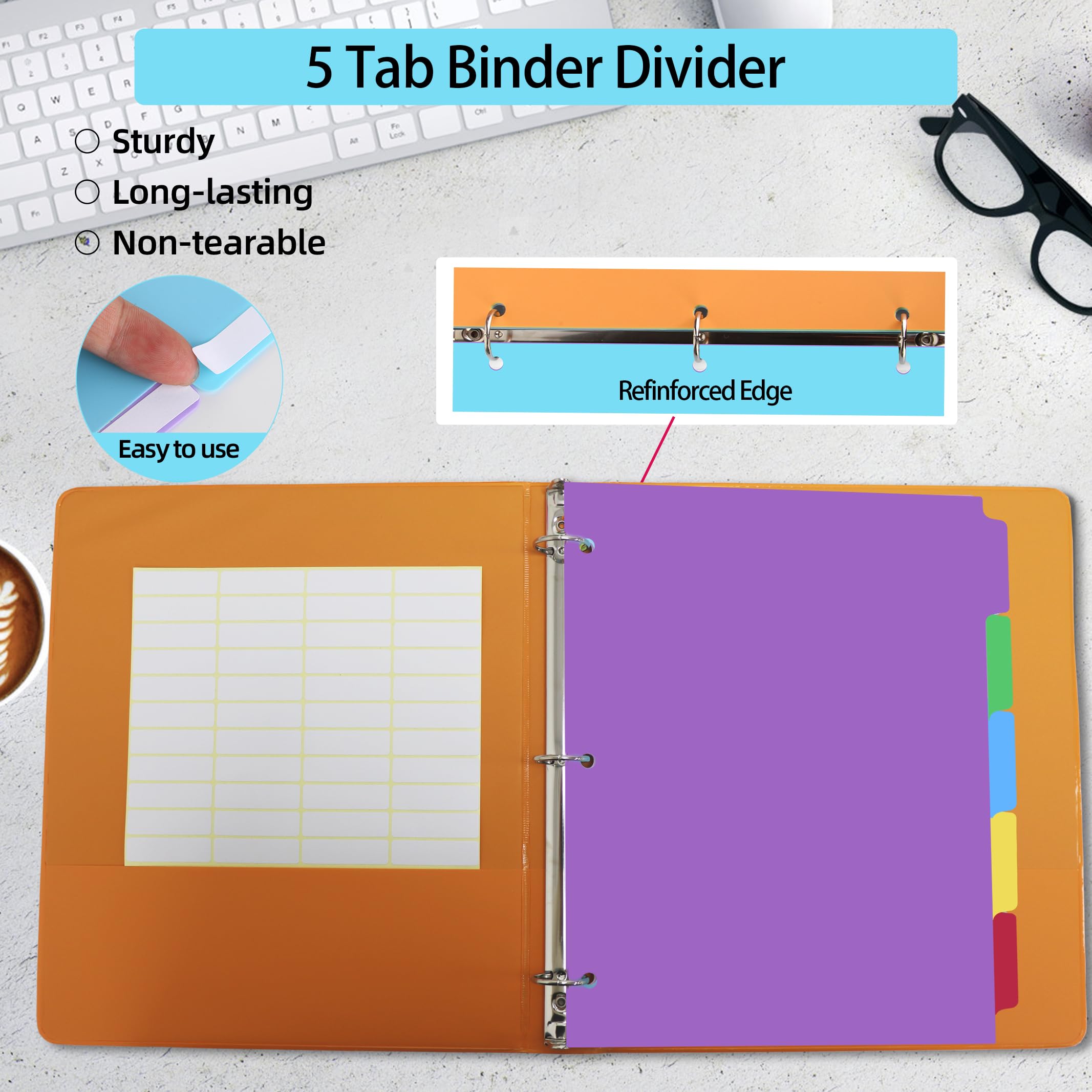 Snapklik.com : 3 Set Dividers For 3 Ring Binders,5 TAB Binder Dividers ...
