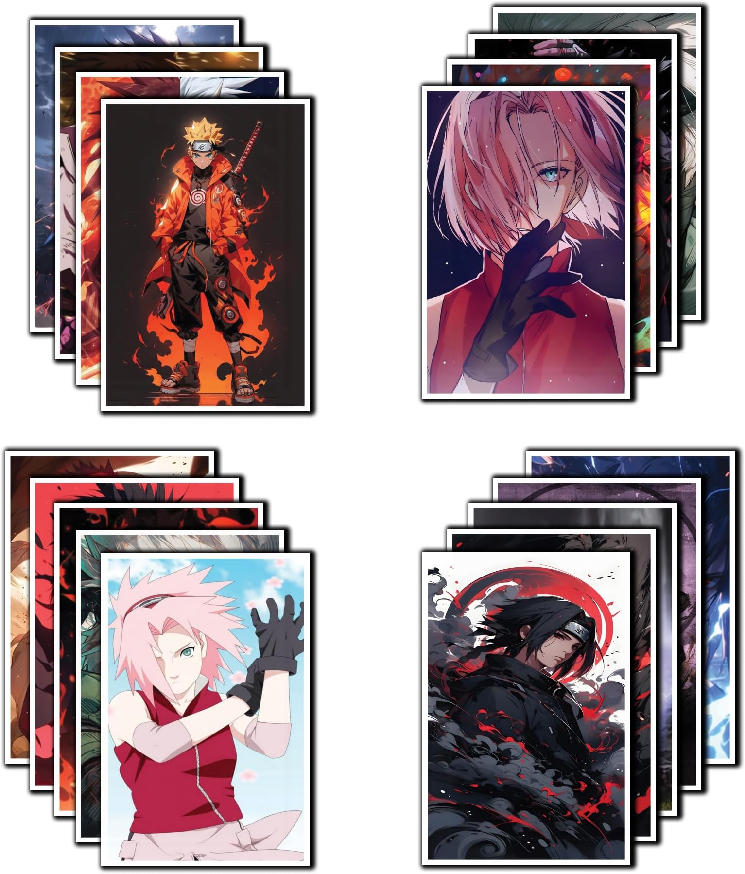 Naruto Anime Posters For Wall Set Of 18 - Featuring Naruto Uzumaki ...