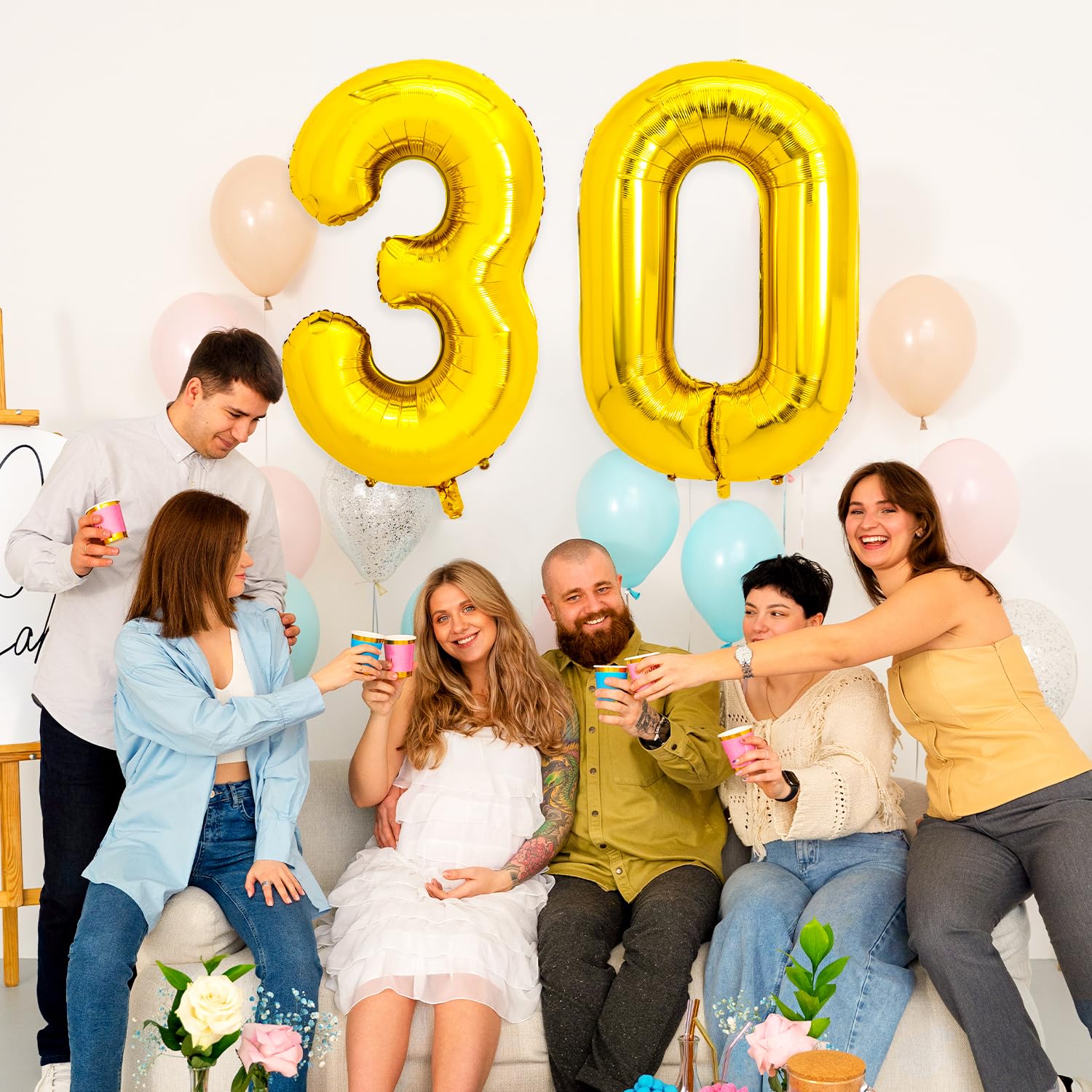 Snapklik.com : 40 Inch Large 30 Balloon Numbers Gold Big Giant Jumbo ...
