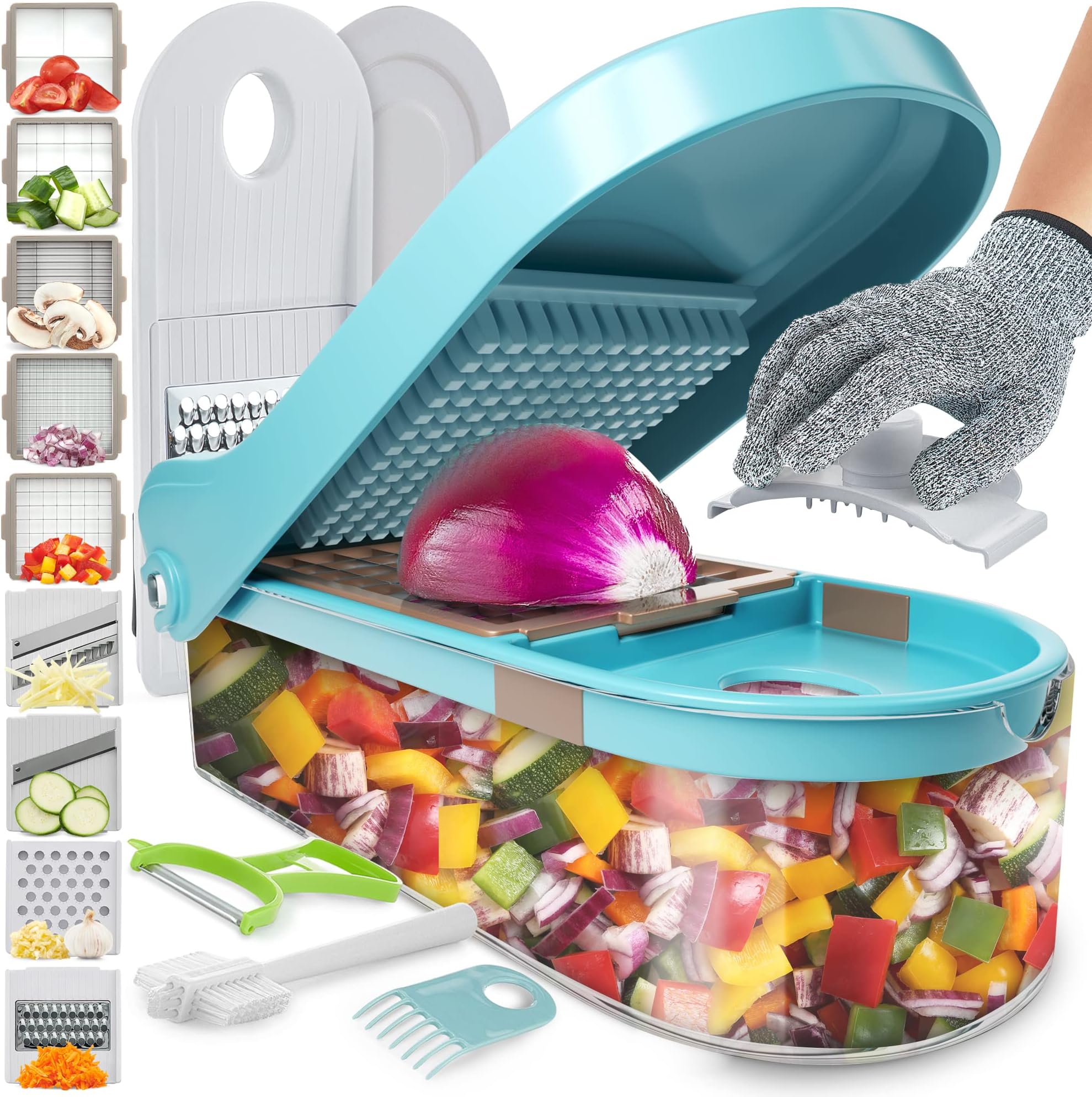 Amazon.com: 𝗡𝗢𝗕𝗟𝗘 𝗚𝗢𝗨𝗥𝗠𝗘𝗧 Vegetable Chopper Cutter - Onion Chopper ...